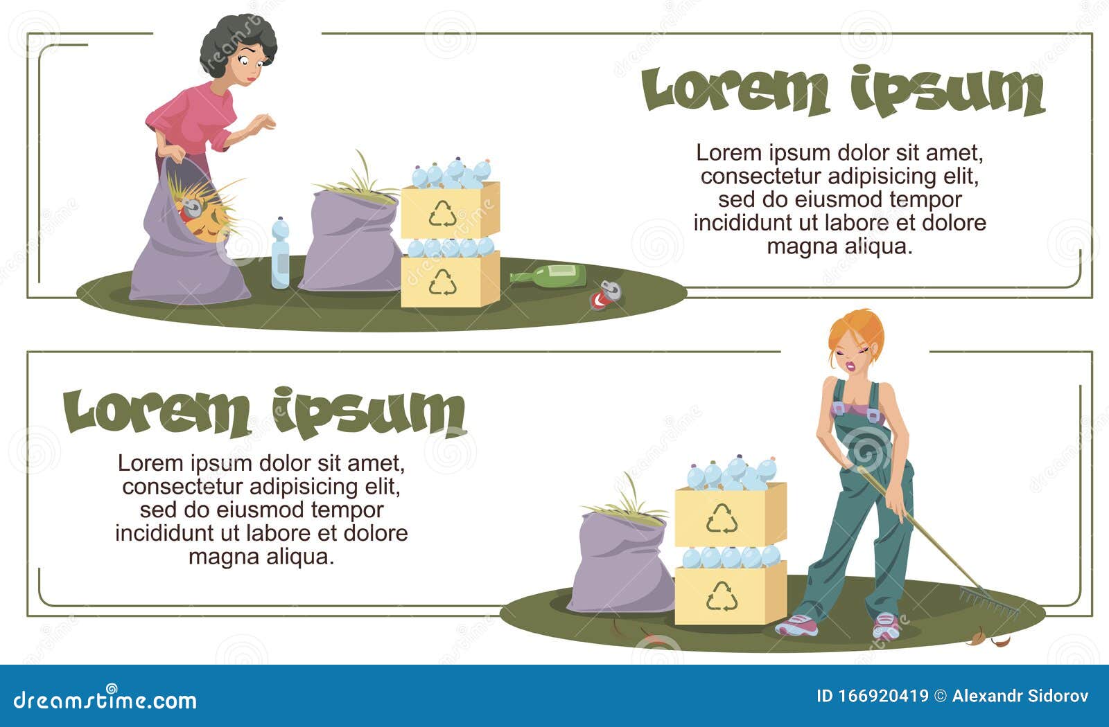 Funny People Cleaning in Park Stock Vector - Illustration of cartoon ...