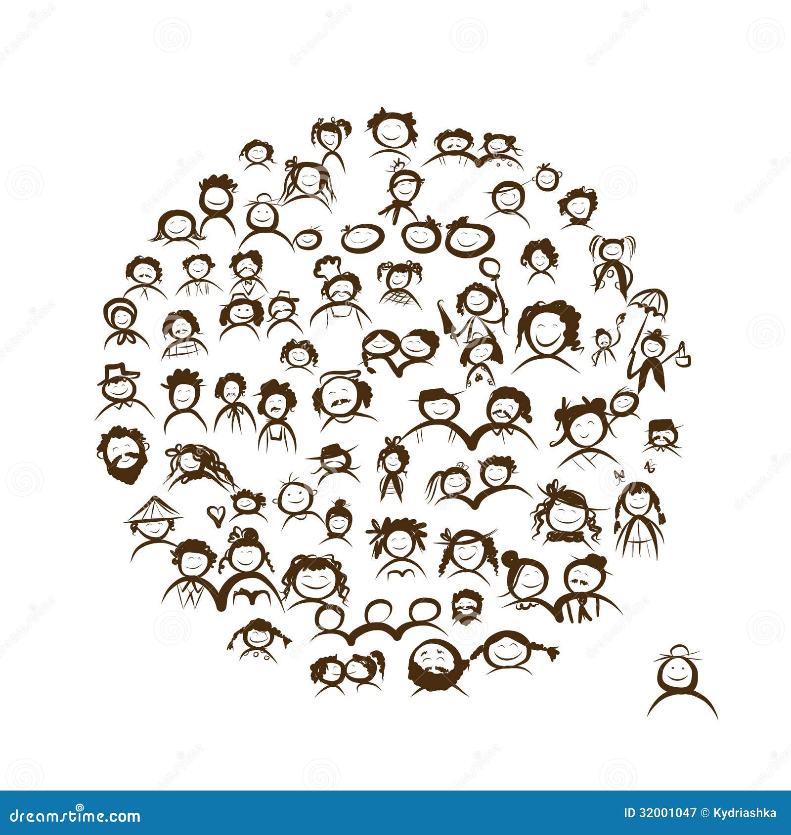 Funny People Crowd for Your Design Stock Vector - Illustration of ...