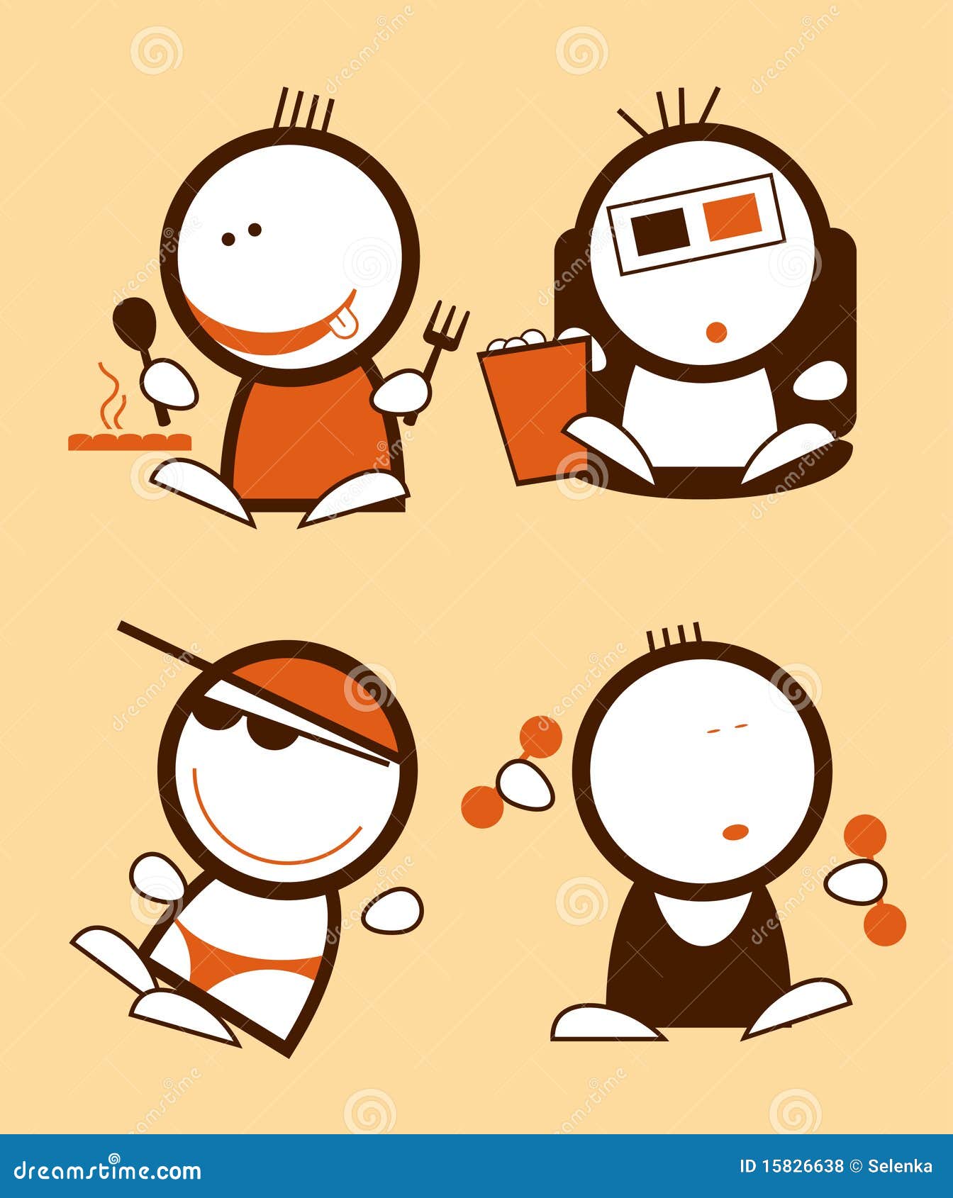 Funny people icons stock vector. Illustration of design - 15826638