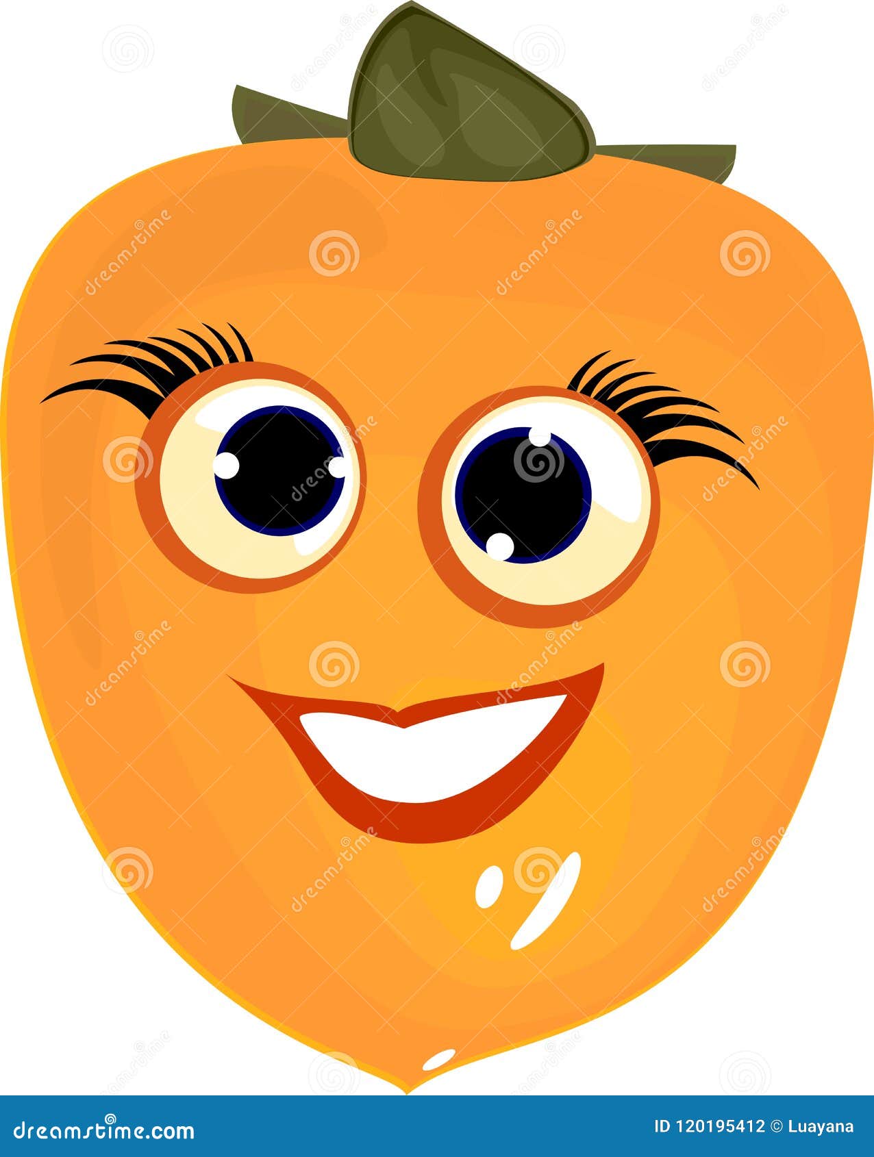 Funny Persimmon With Face On White Background Stock Vector ...