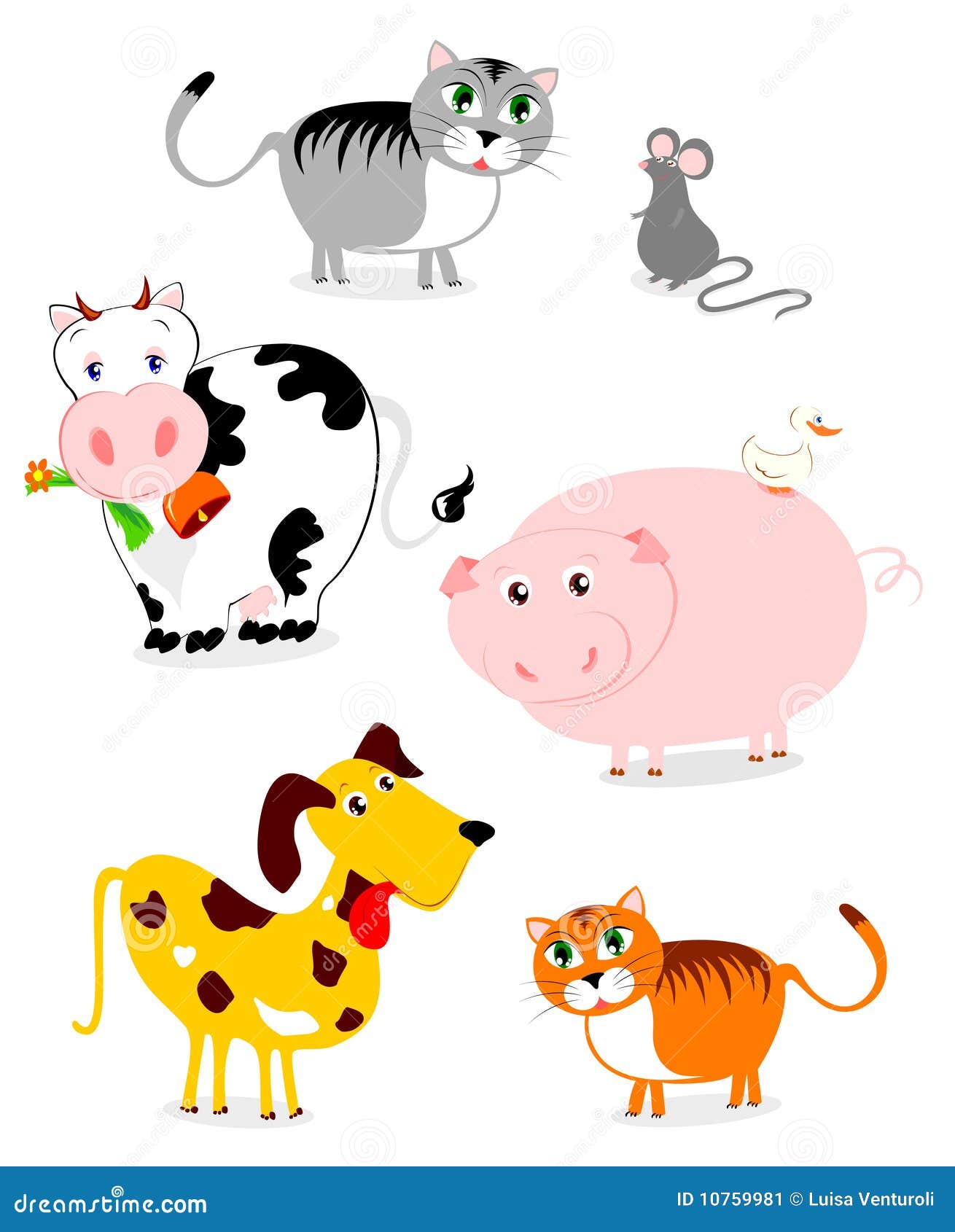 Funny pets stock vector. Illustration of bovine, loyal - 10759981