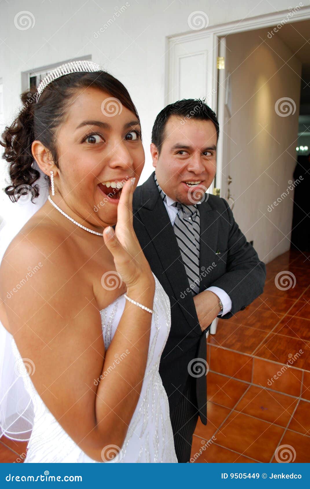 Funny Picture of Bride and Groom Stock Image - Image of attractive ...