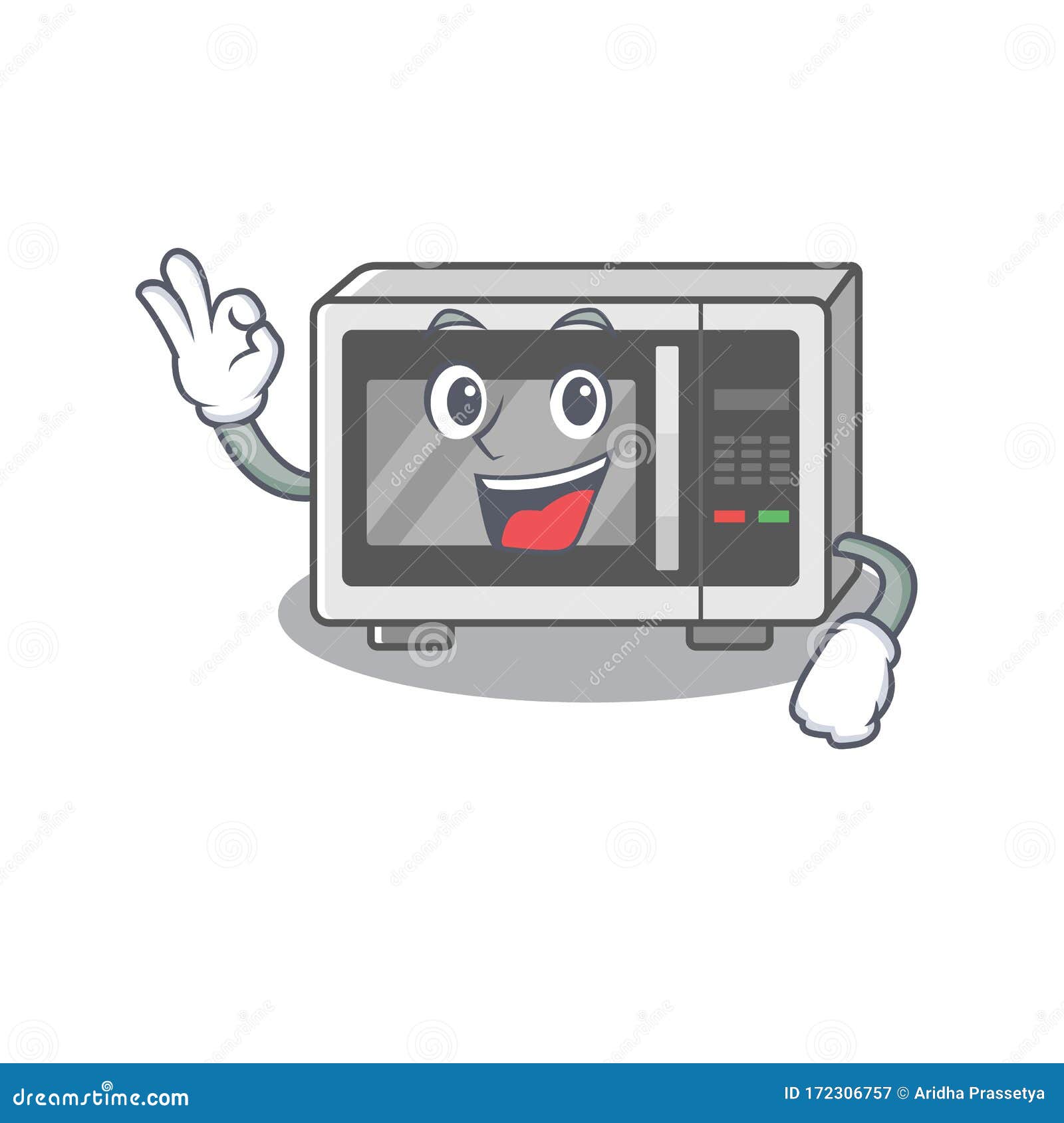 A Funny Picture of Microwave Making an Okay Gesture Stock Vector ...