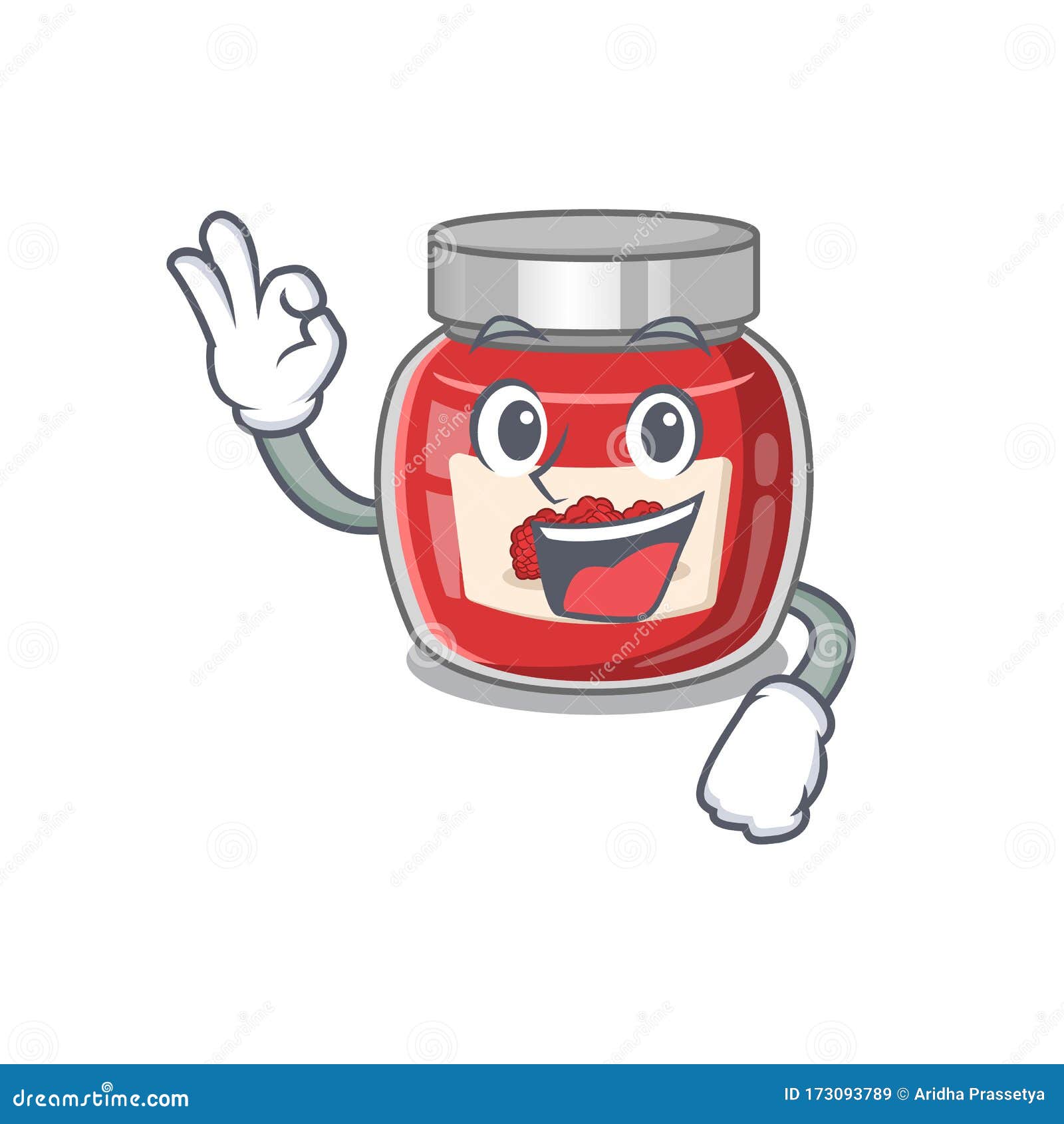 A Funny Picture of Raspberry Jam Making an Okay Gesture Stock Vector ...