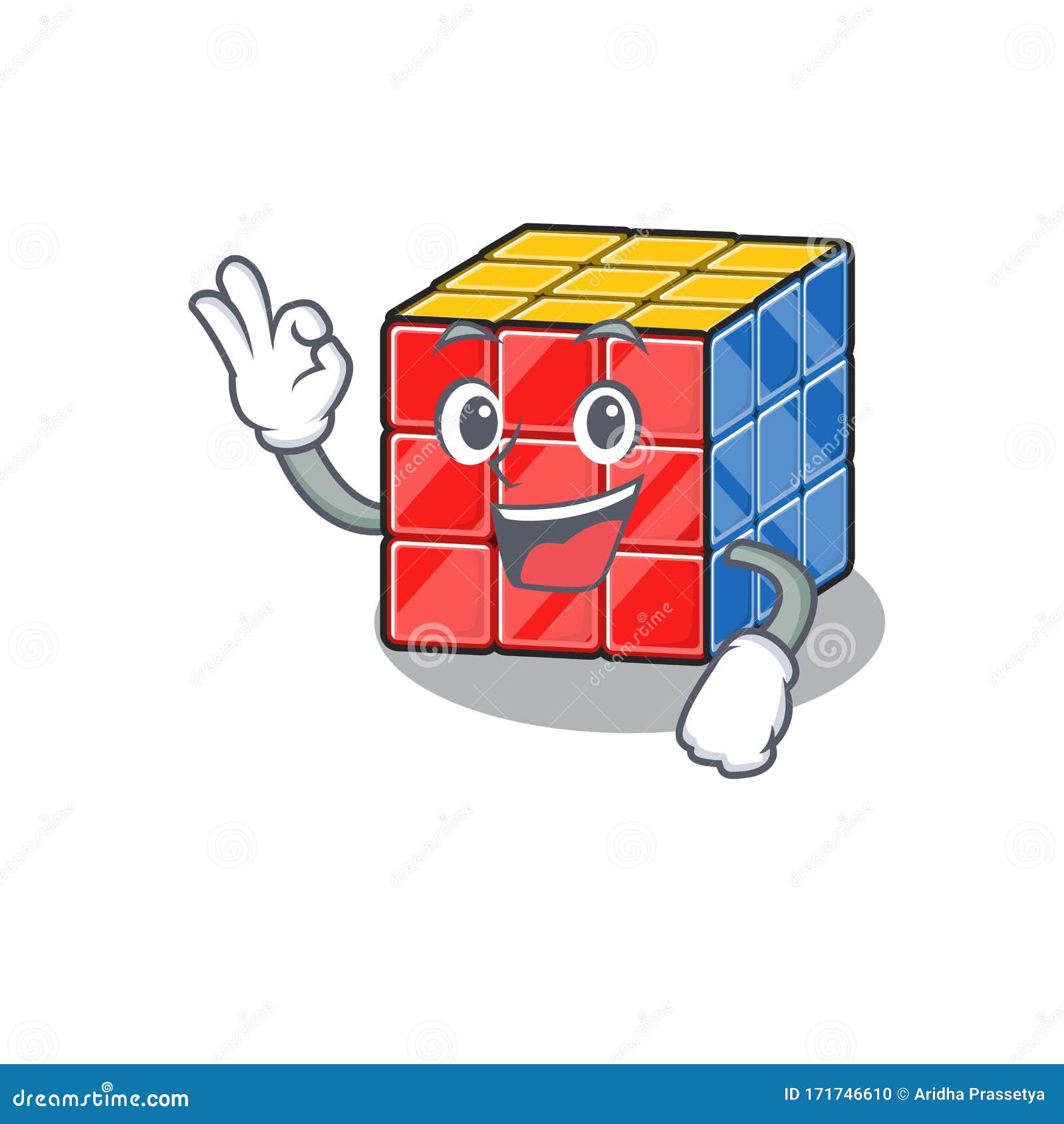 A Funny Picture of Rubic Cube Making an Okay Gesture Editorial Image ...