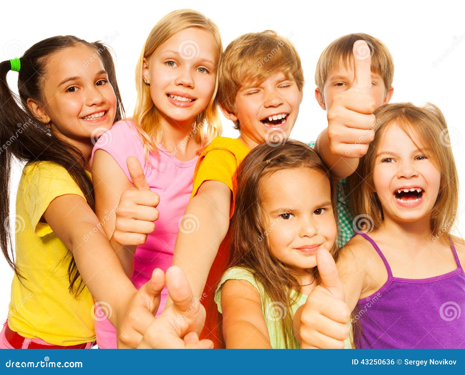 Funny picture of six kids stock photo. Image of laughing - 43250636