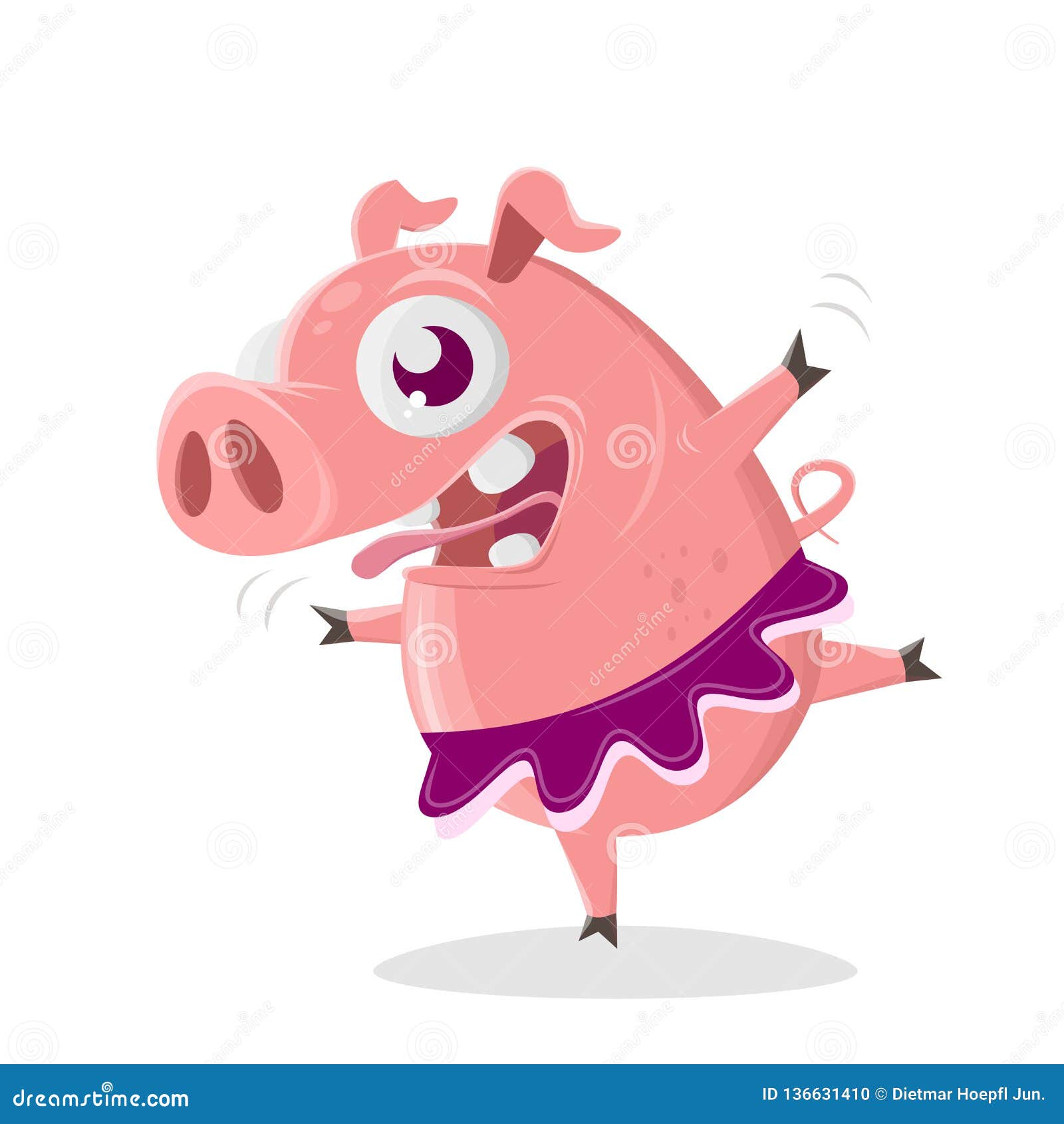 Funny Pig is a Ballet Dancer Stock Vector - Illustration of motif ...