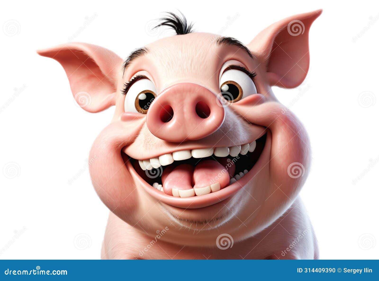 Funny Pig with a Big Smile. Generative AI Stock Photo - Image of grin ...