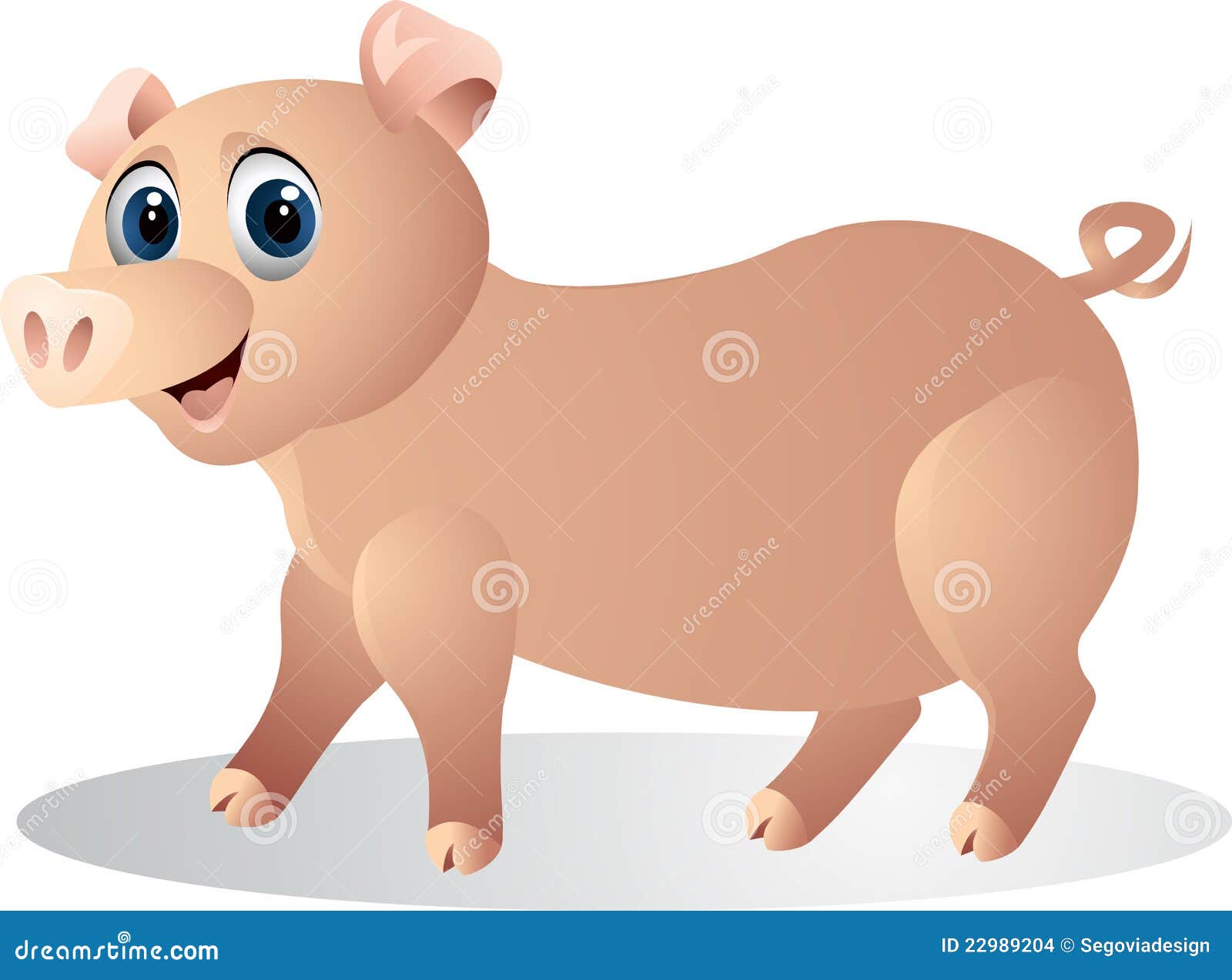 Funny pig cartoon stock vector. Illustration of domestic - 22989204
