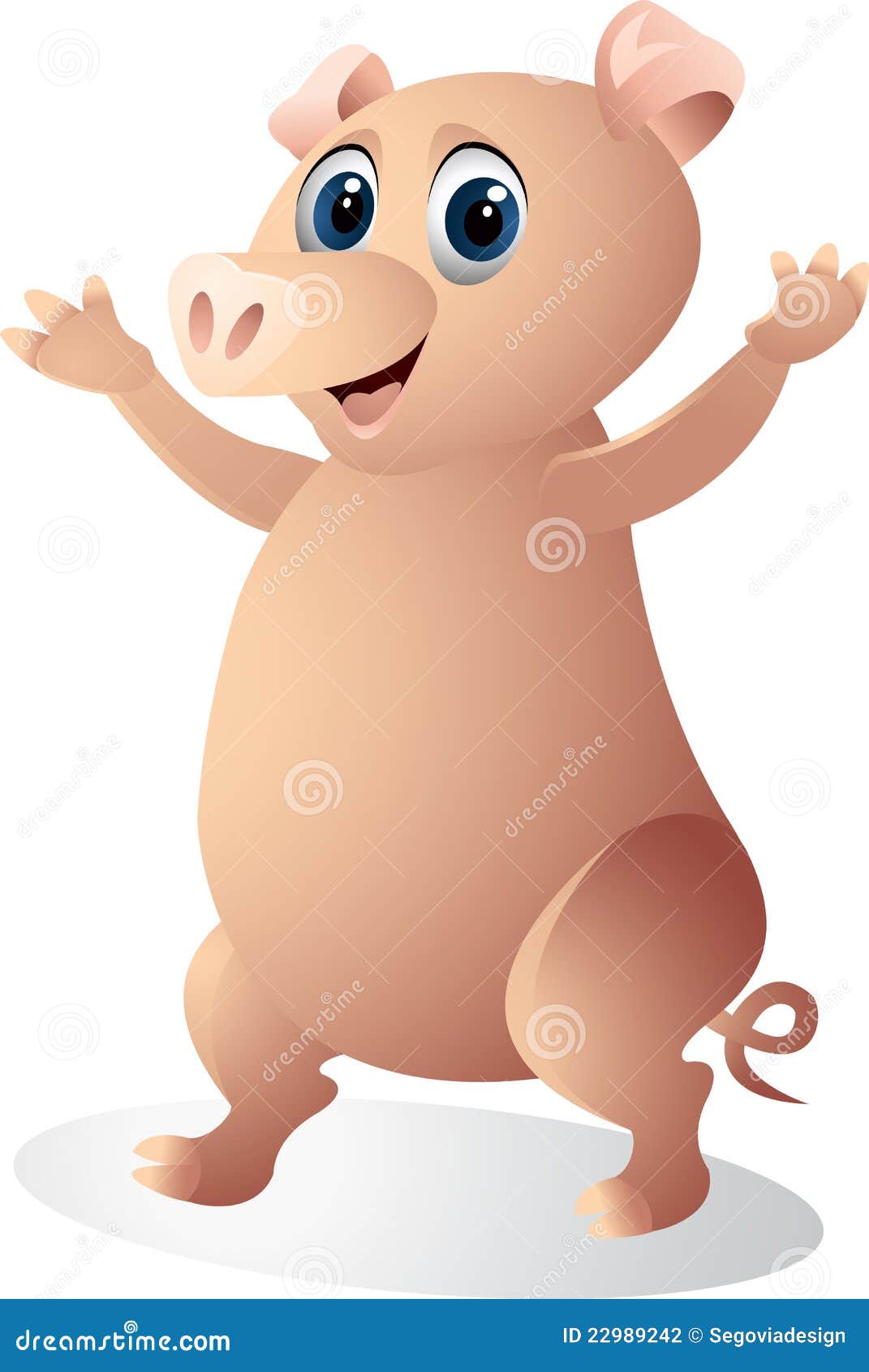 Funny pig cartoon stock vector. Illustration of hoof - 22989242