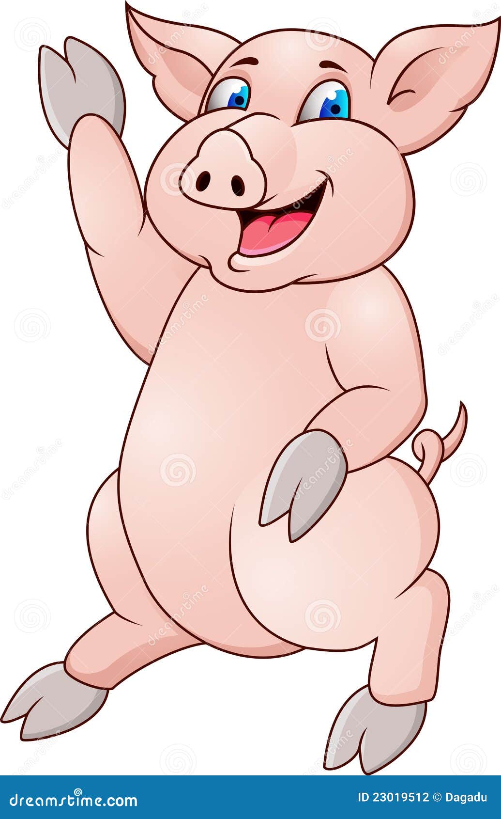 Funny pig cartoon stock vector. Illustration of nature - 23019512