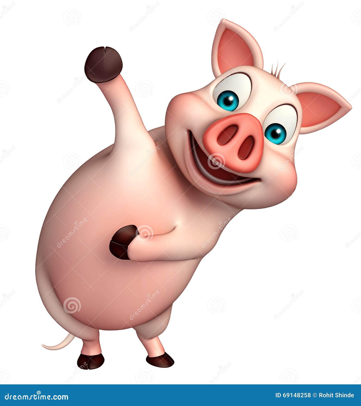 Funny Pig Cartoon Character Stock Illustration - Illustration of ...