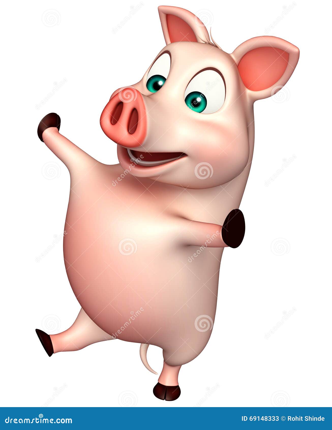 Funny Pig Cartoon Character Stock Illustration - Illustration of life ...