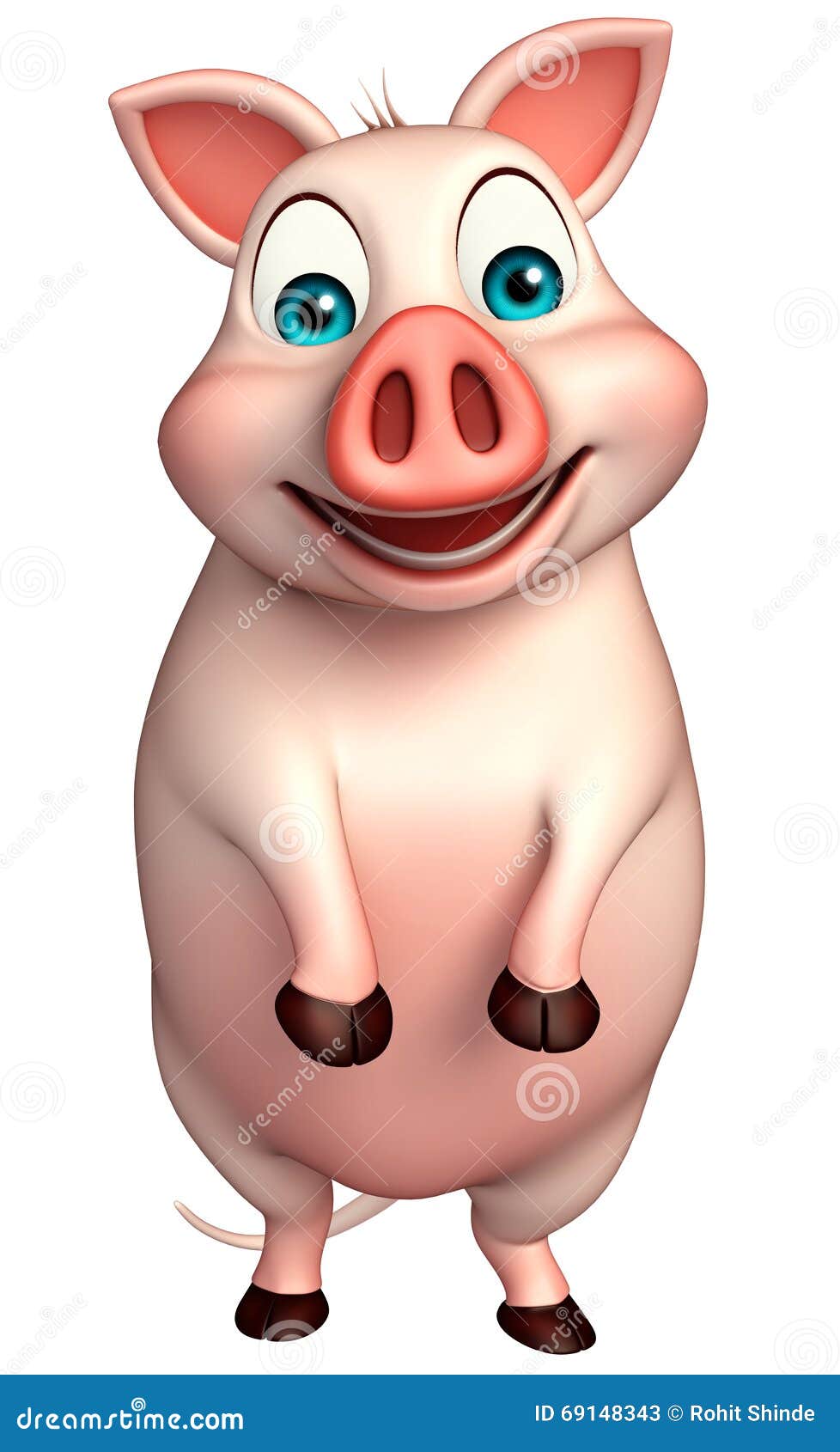 Funny Pig Cartoon Character Stock Illustration - Illustration of meat ...