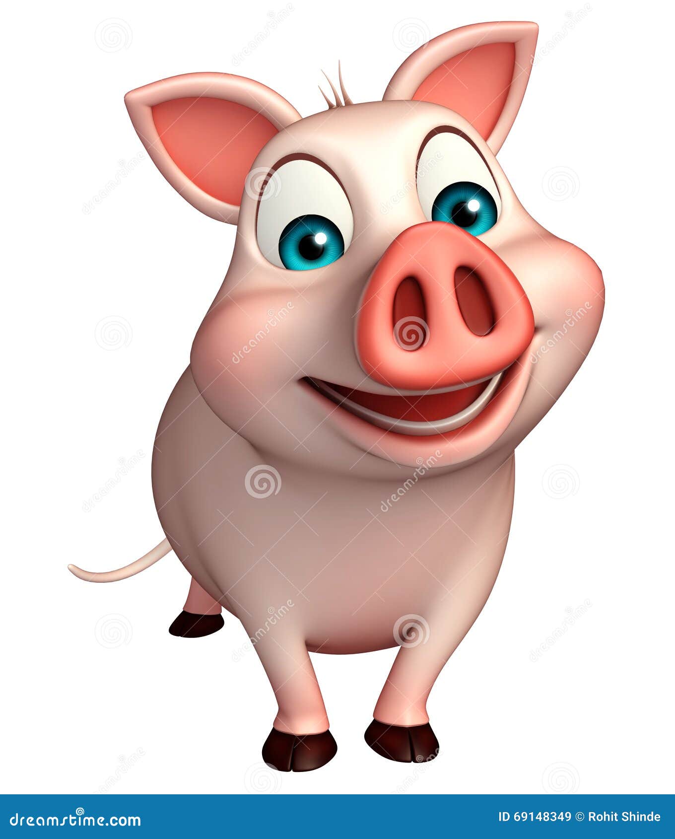 Smiling Pig Cartoon