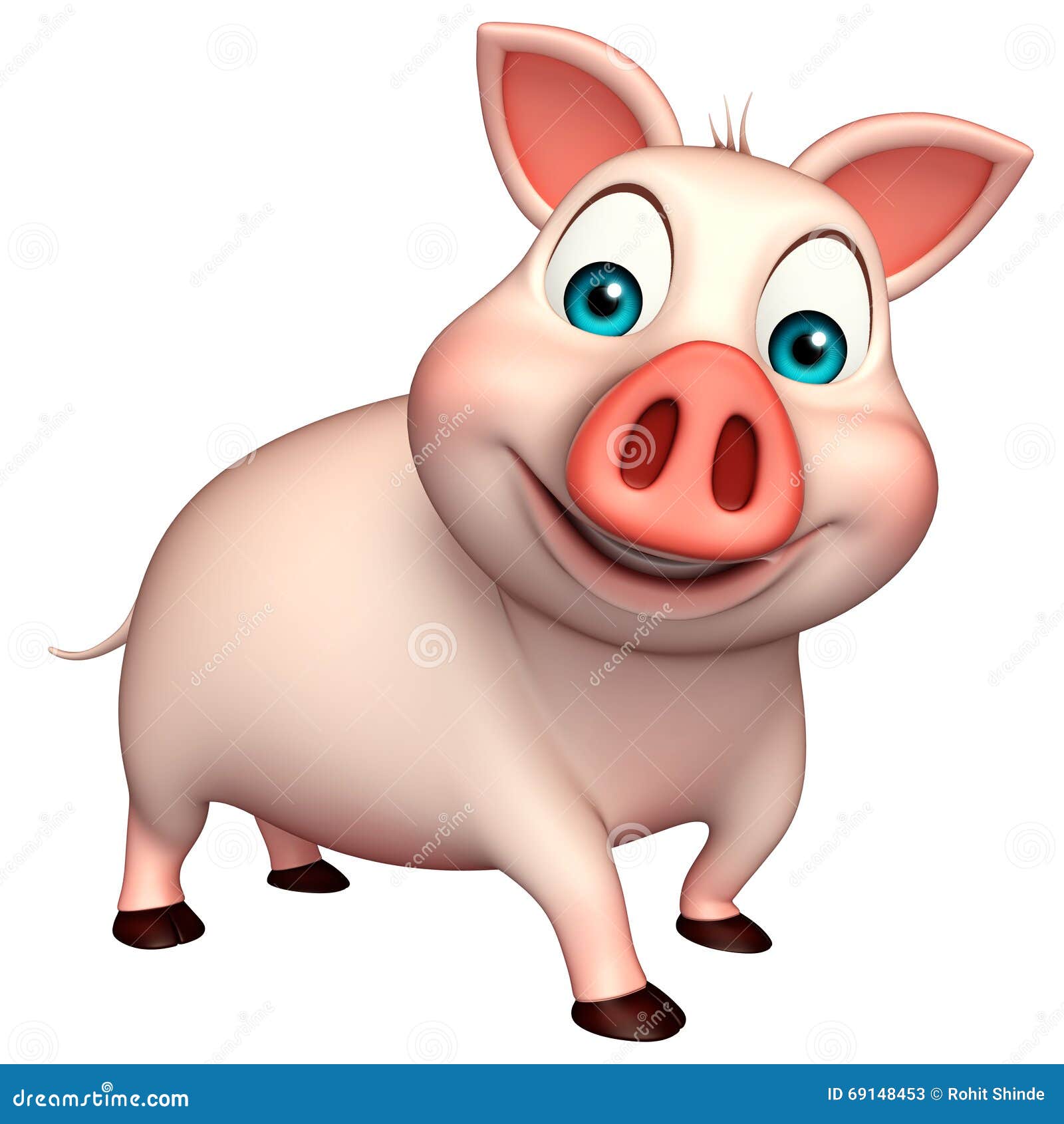 Funny Pig Cartoon Character Stock Illustration - Illustration of forest ...