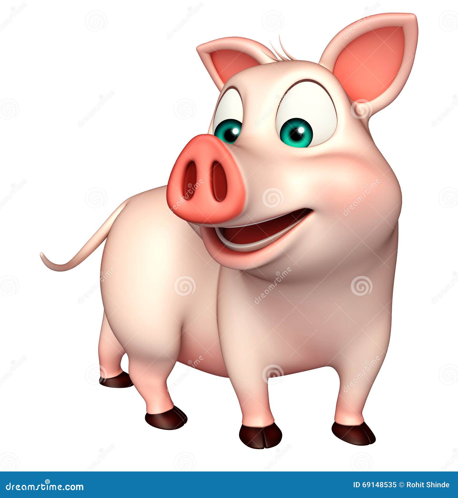 Funny Pig Cartoon Character Stock Illustration - Illustration of farm ...