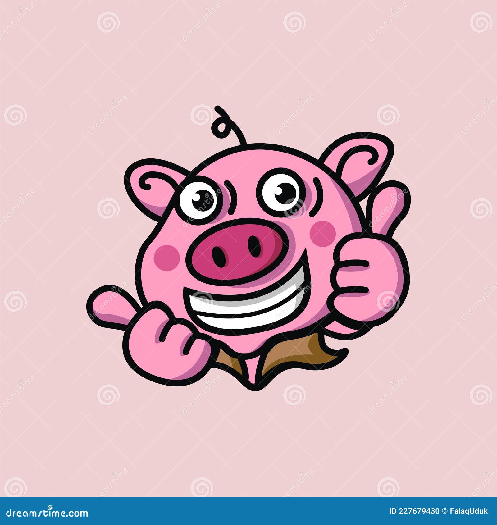 Funny Pig Laughing Mascot Logo. Stock Vector - Illustration of cute ...