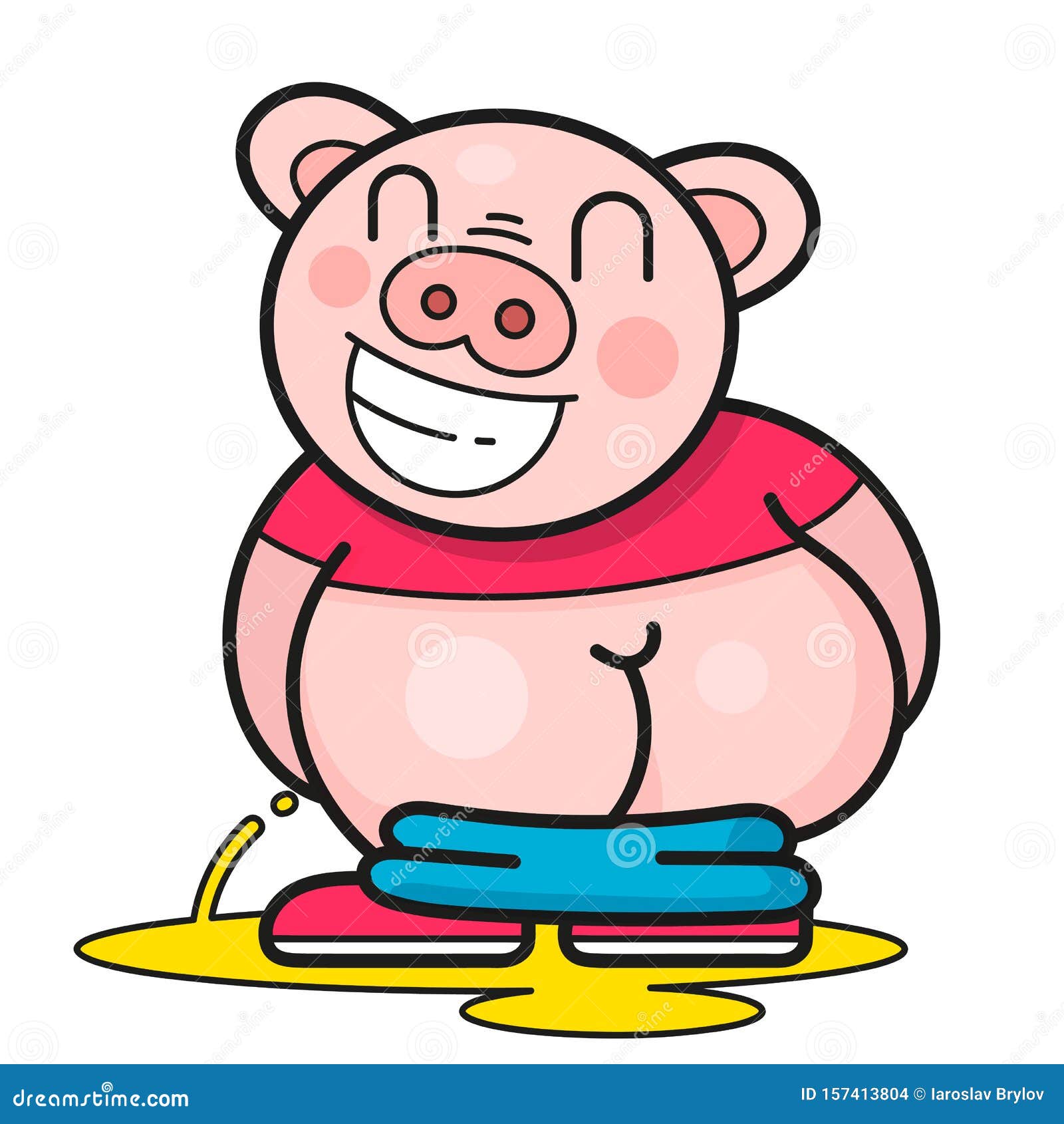 Funny Pig Laughs at a Good Joke Vector Stock Vector - Illustration of ...