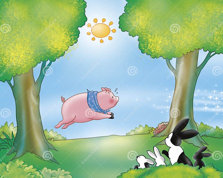 Funny Pig and Rabbit Family Stock Illustration - Illustration of fables ...
