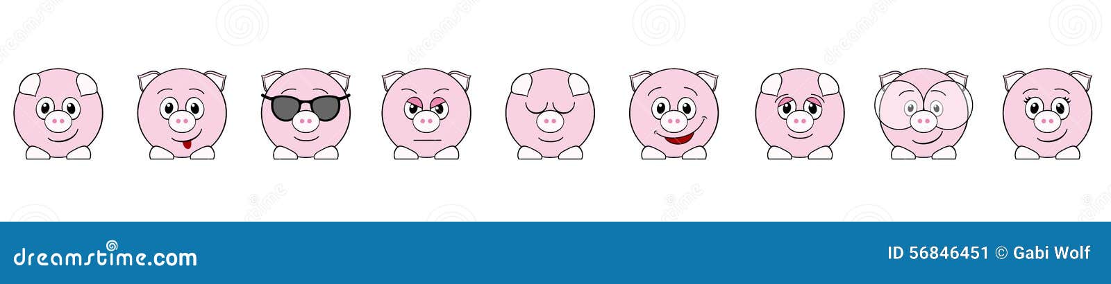 Funny pigs stock vector. Illustration of graphic, environment - 56846451