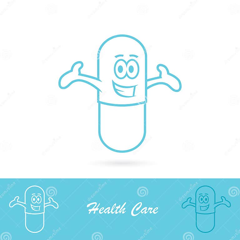Funny pill character stock vector. Illustration of pill - 29491408