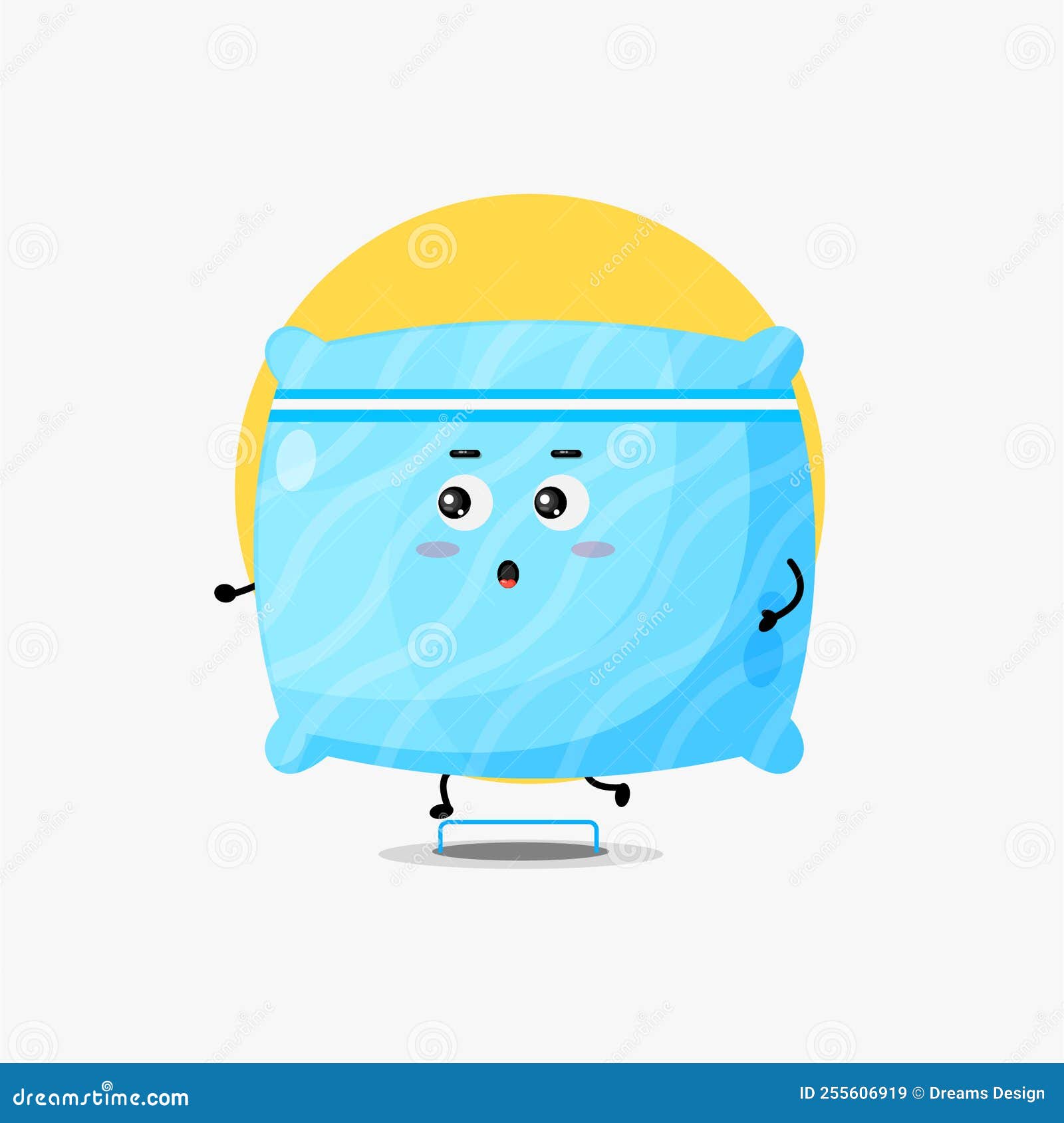 Funny Pillow Character Running Competition Stock Vector - Illustration ...