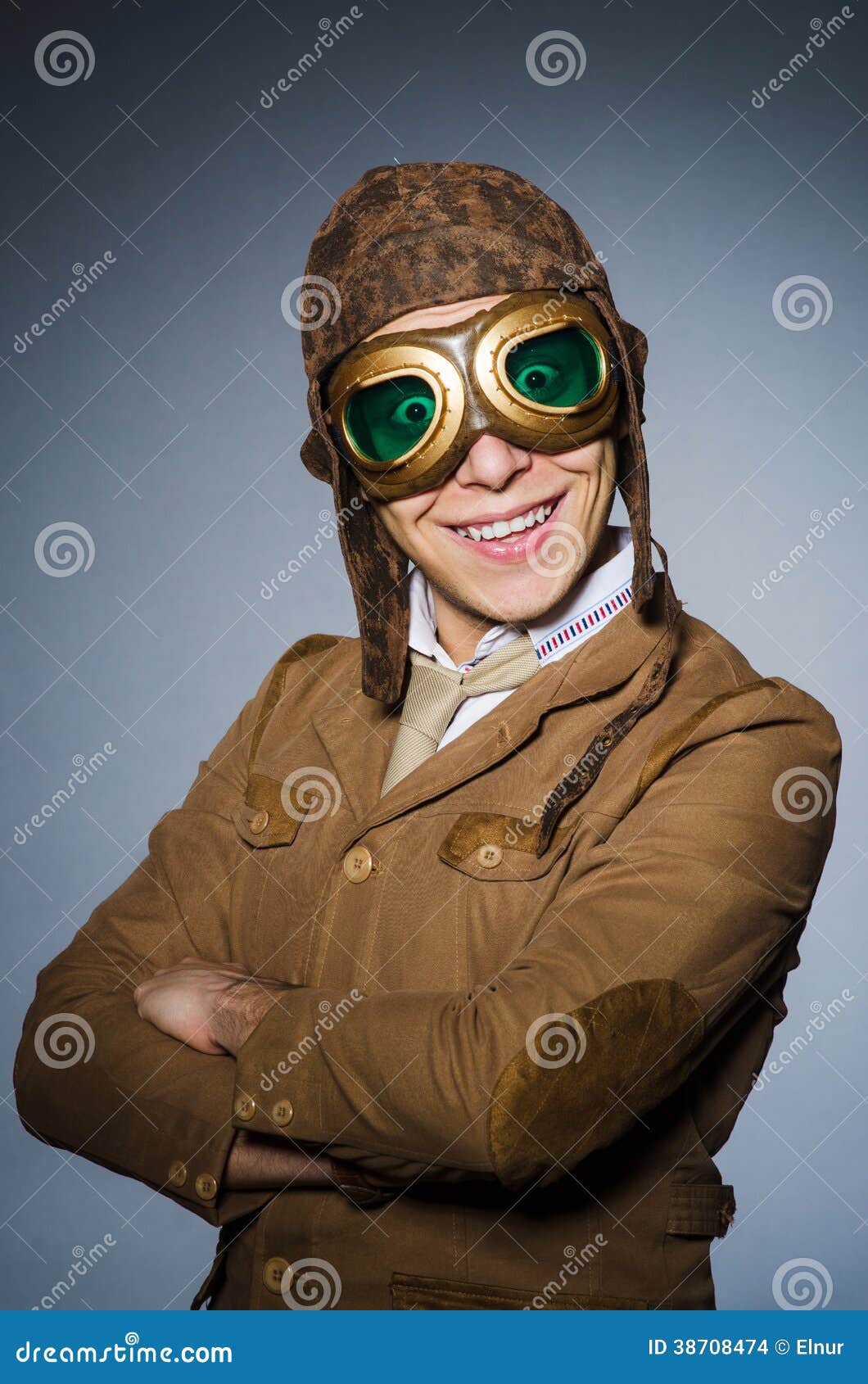 Funny pilot with goggles stock photo. Image of classic - 38708474