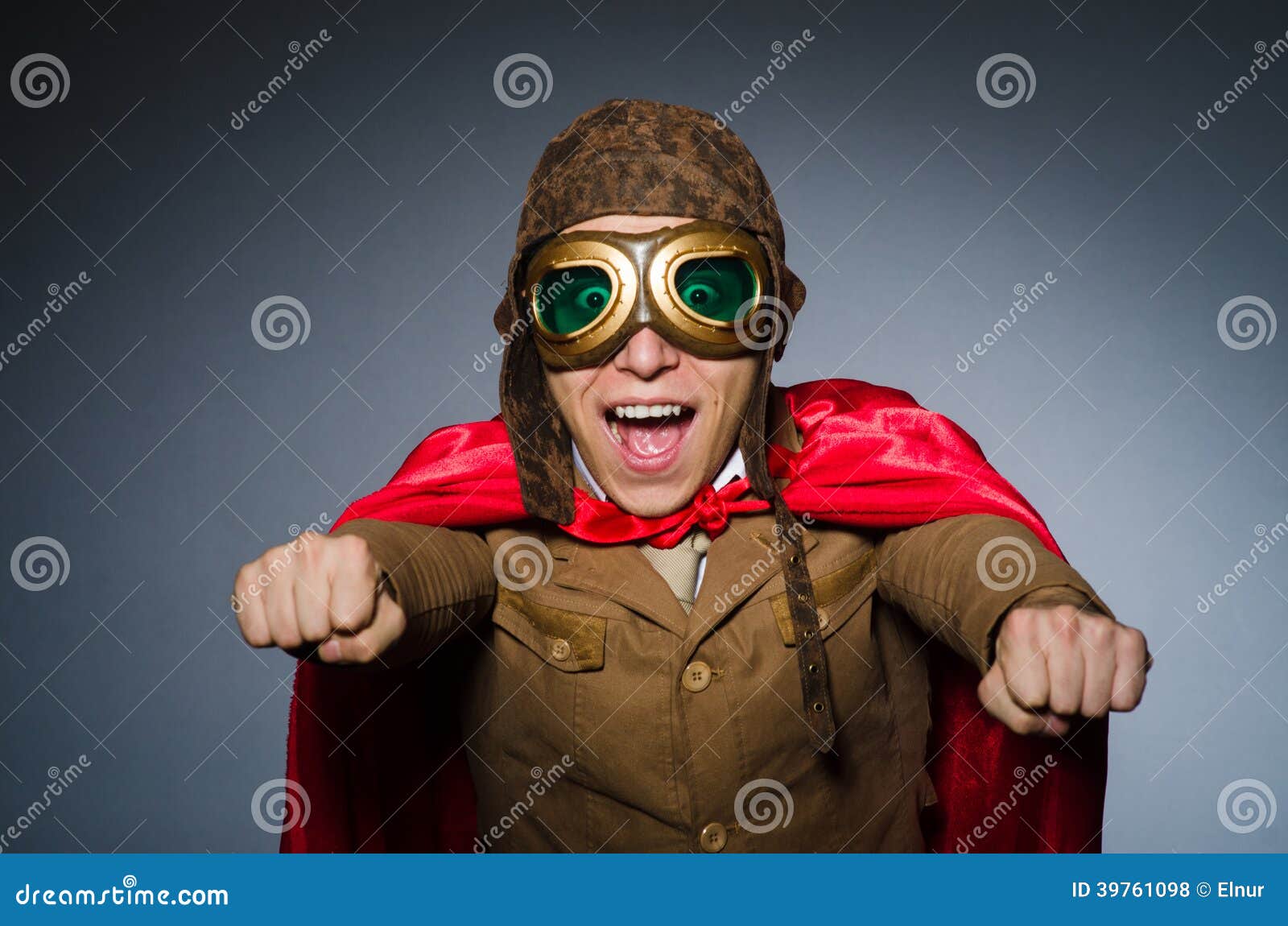 Funny pilot with goggles stock photo. Image of piloting - 39761098
