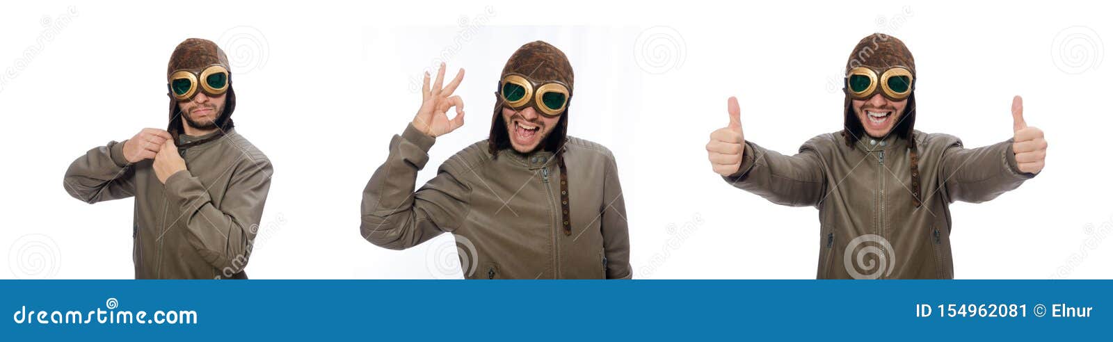 Funny Pilot Isolated on the White Stock Image - Image of captain, pilot ...