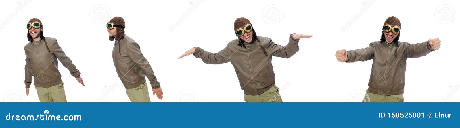 Funny Pilot Isolated on the White Stock Image - Image of aeronautical ...