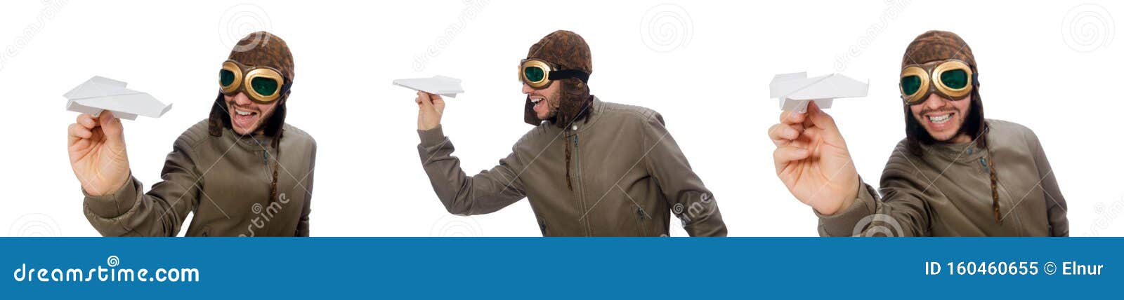 Funny Pilot Isolated on the White Stock Image - Image of aeronautical ...