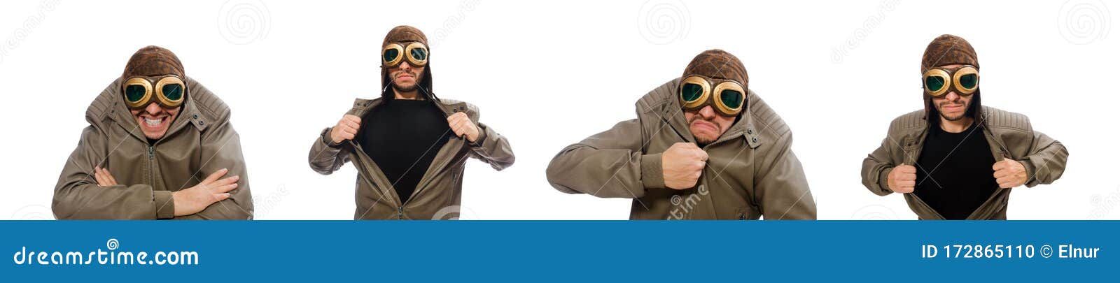 Funny Pilot Isolated on the White Stock Photo - Image of aviation ...