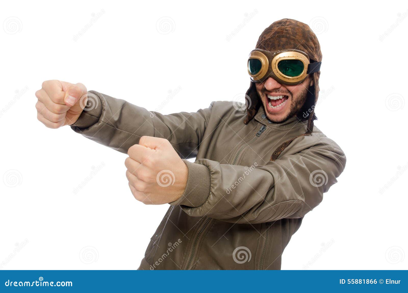 Funny Pilot Isolated on the White Stock Photo - Image of flight ...