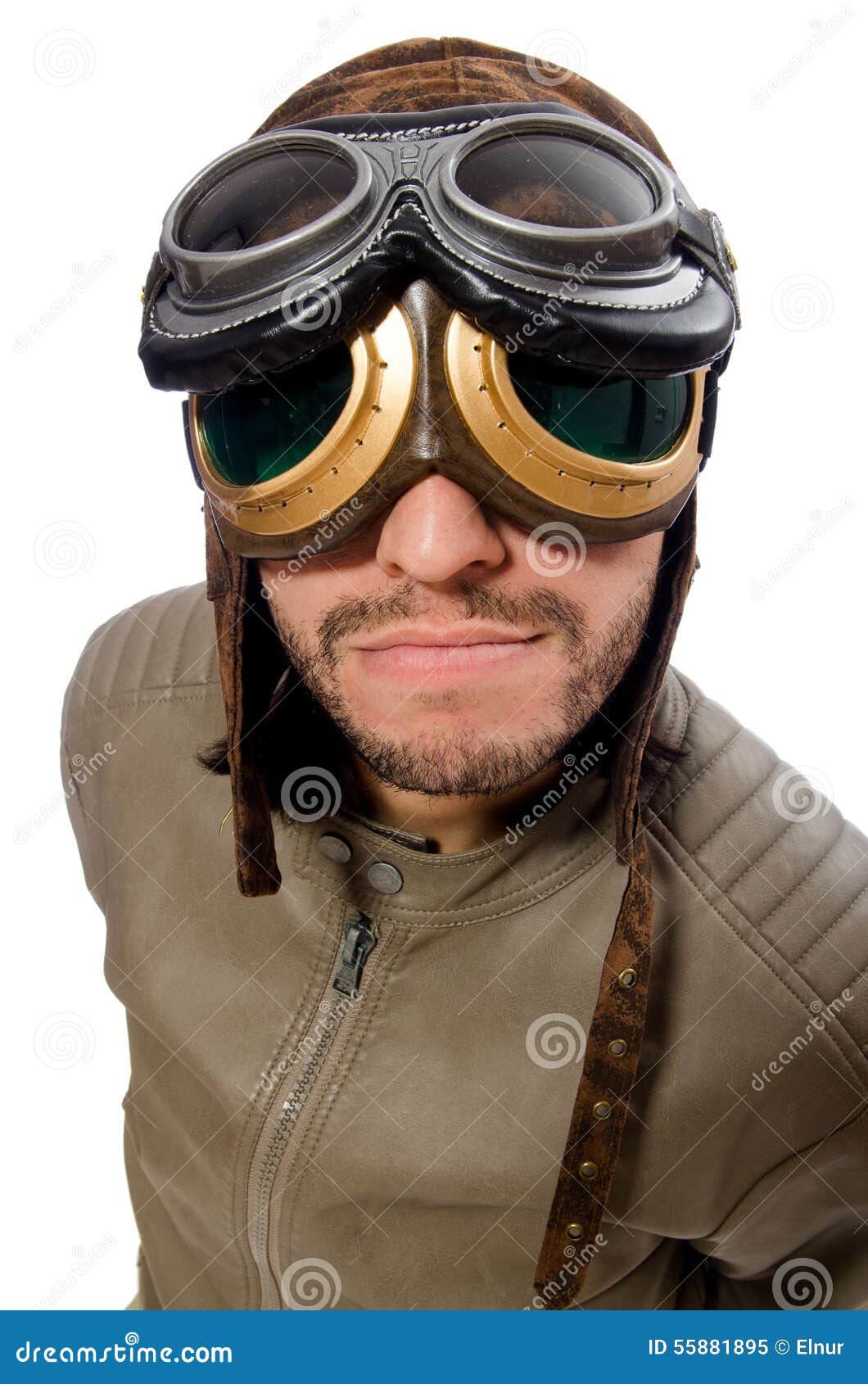 Funny Pilot Isolated on the White Stock Image - Image of comic, flight ...