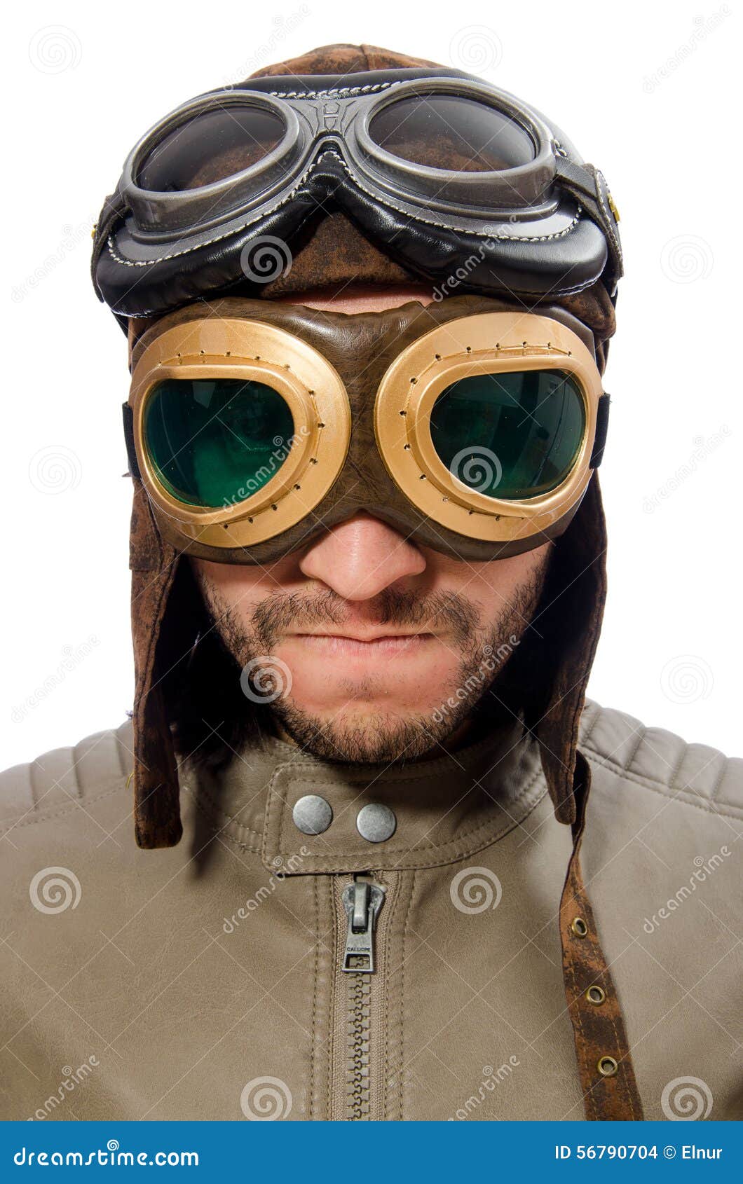 Funny Pilot Isolated on White Stock Photo - Image of captain, crew ...
