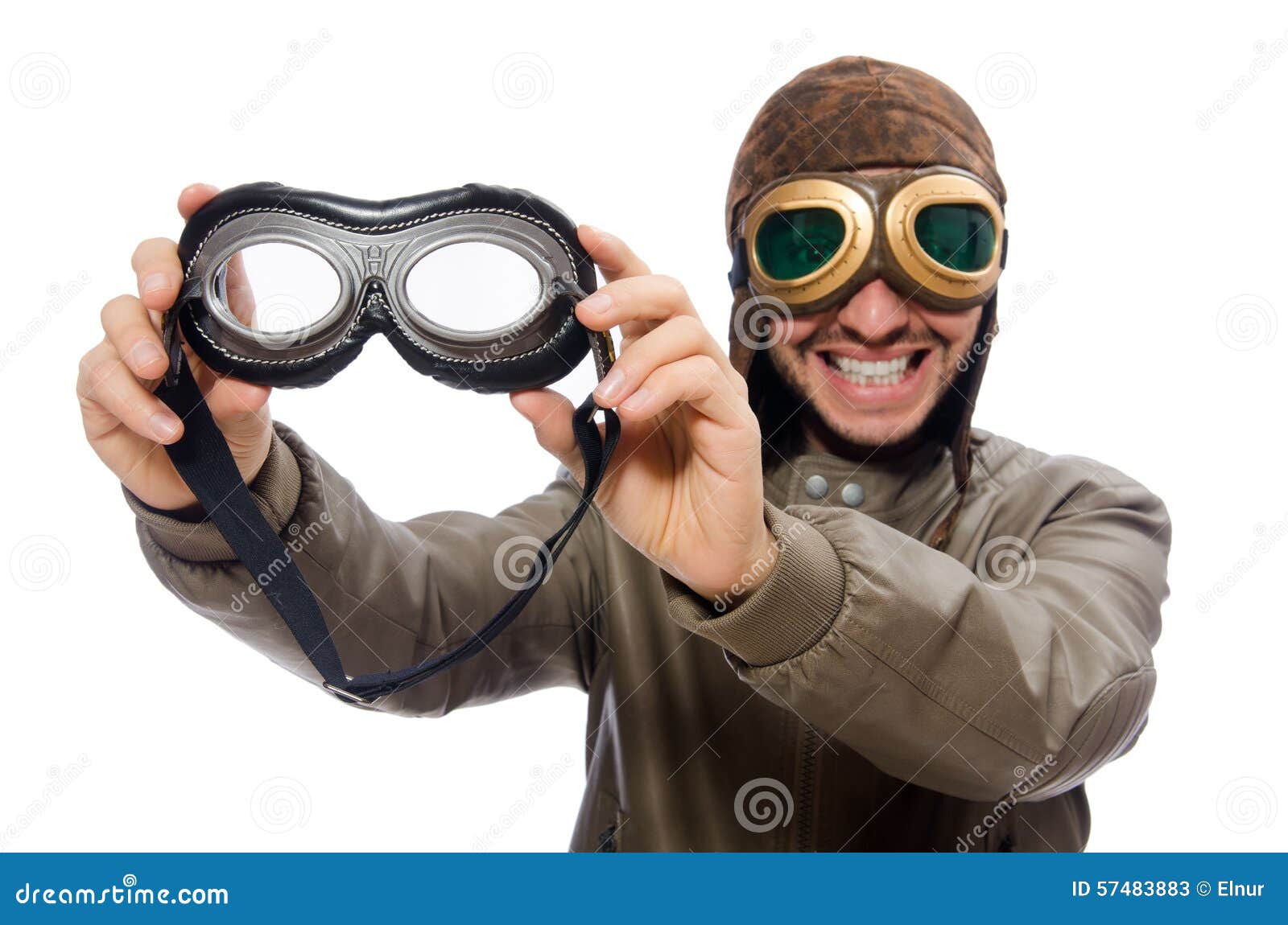 Funny Pilot Isolated on White Stock Image - Image of fashion, captain ...