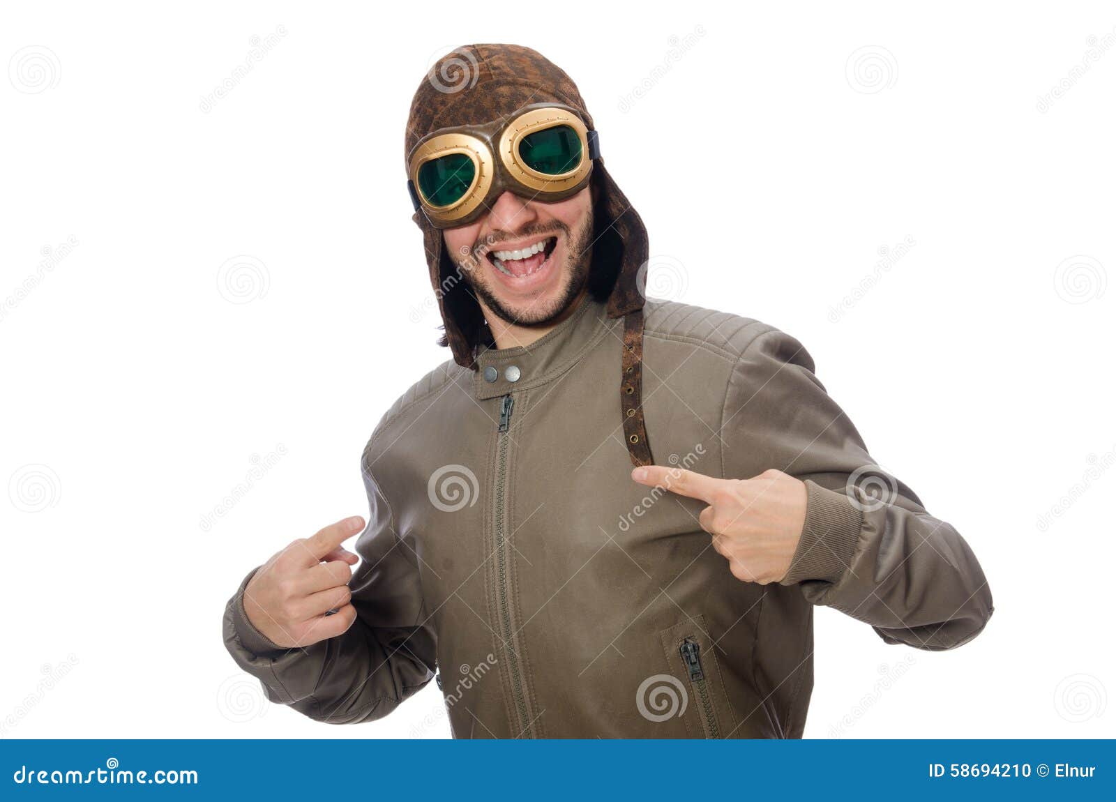 Funny Pilot Isolated on the White Stock Photo - Image of aviator ...