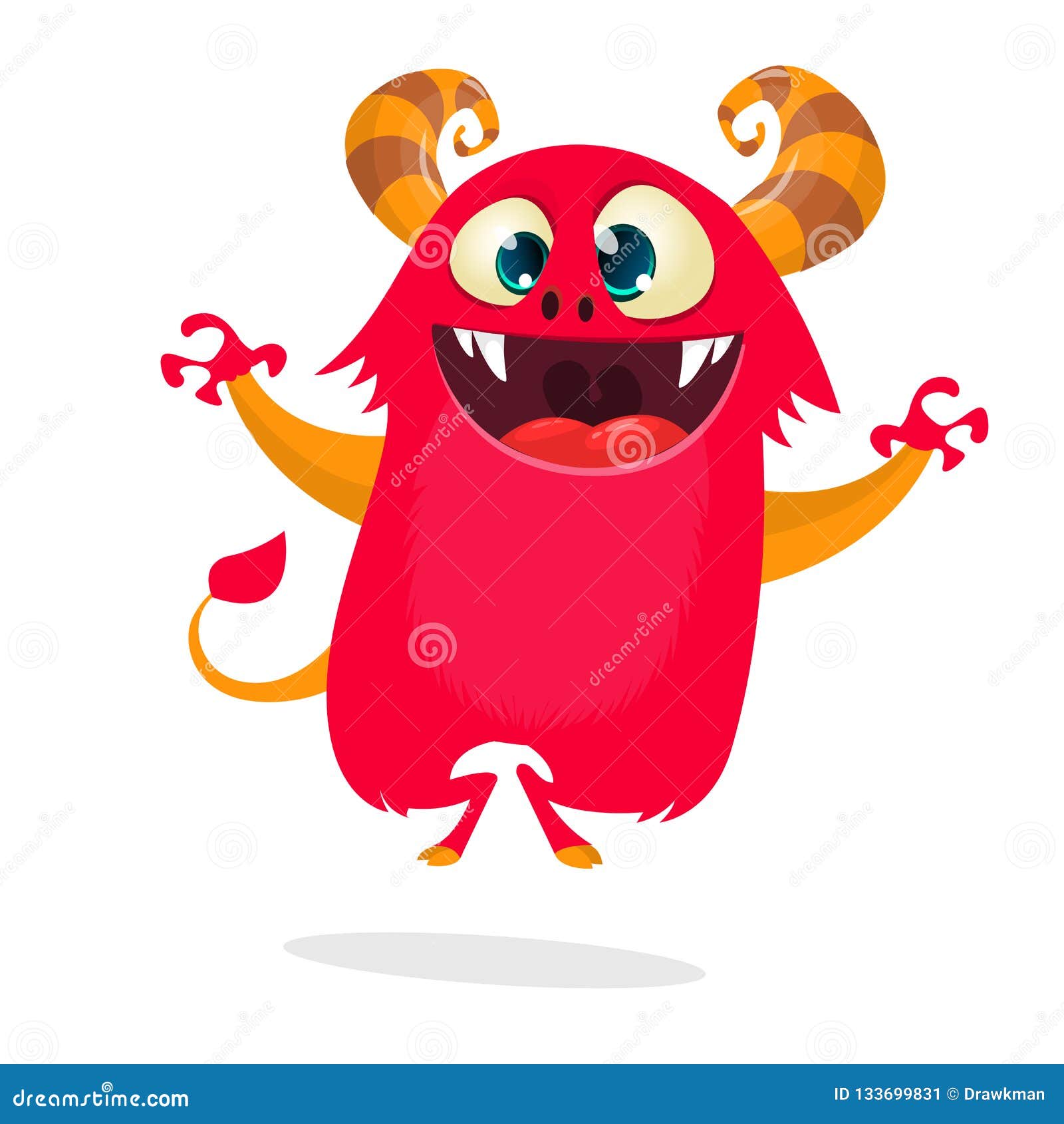 Funny Pink Devil Illustration Stock Vector - Illustration of evil ...