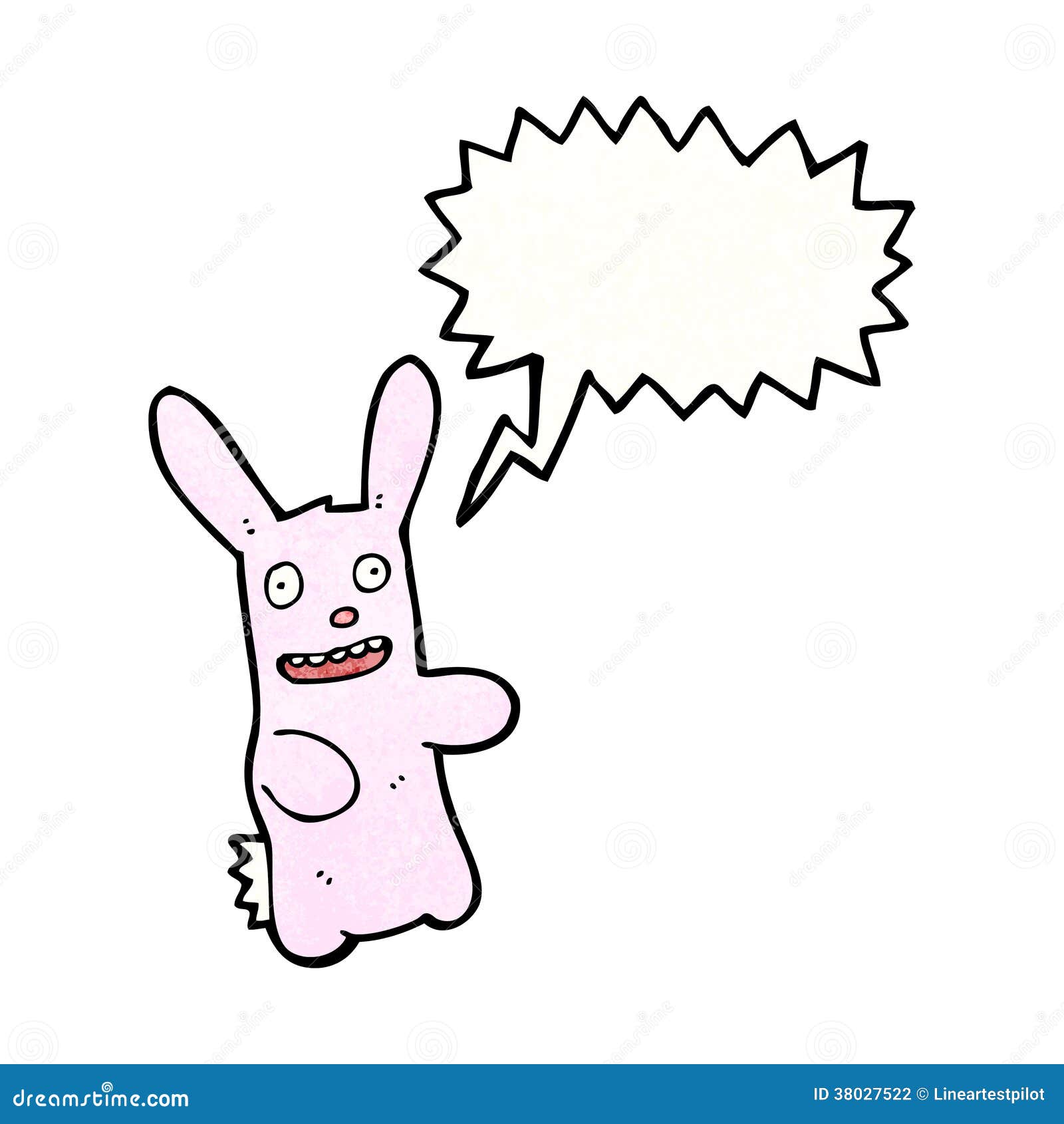 Funny pink rabbit cartoon stock vector. Illustration of talking - 38027522