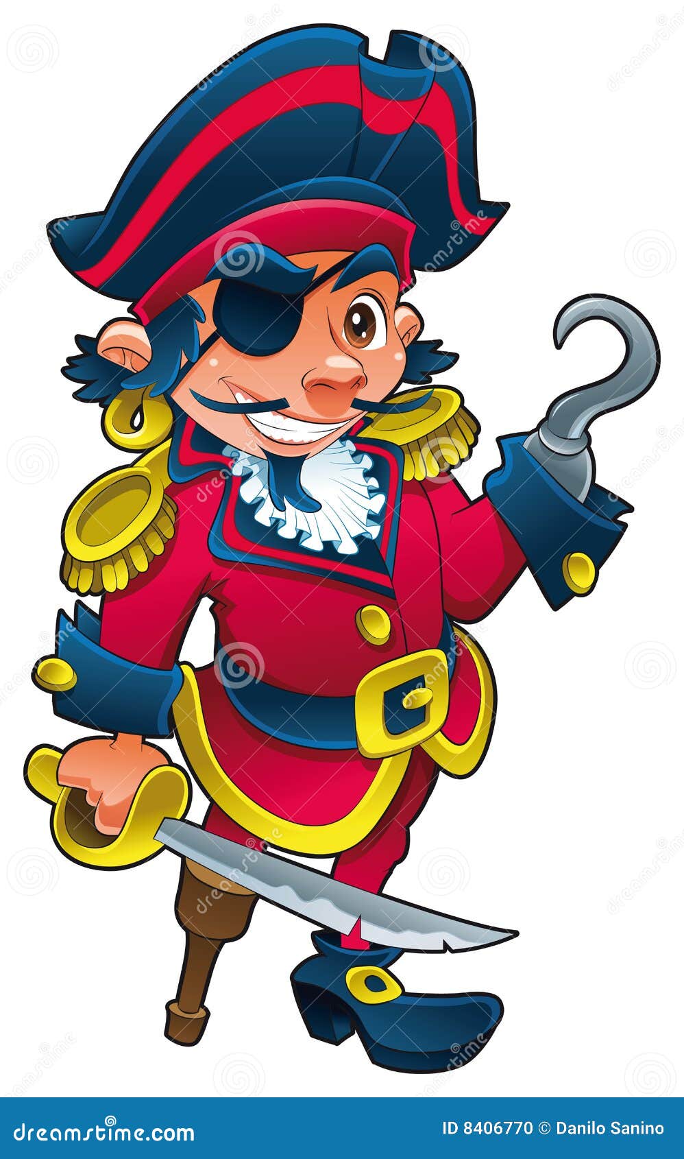 Funny pirate stock vector. Illustration of wood, boss - 8406770