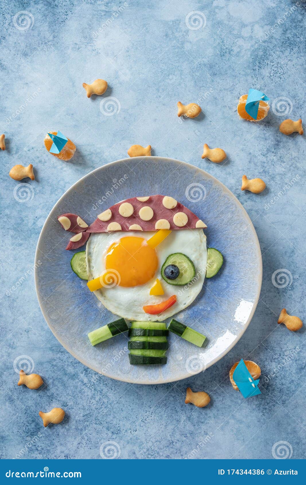 Funny Pirate Fried Egg for Kid Breakfast Stock Photo - Image of food ...