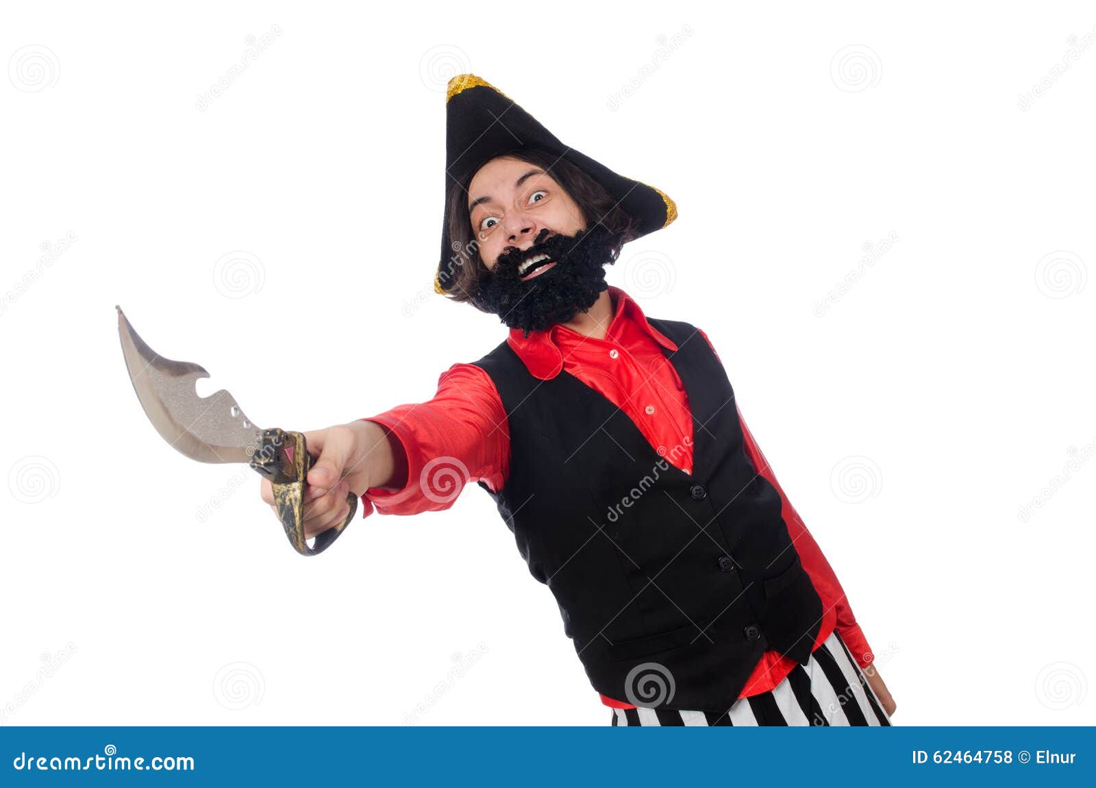 Funny Pirate Isolated on the White Stock Photo - Image of male, bayonet ...