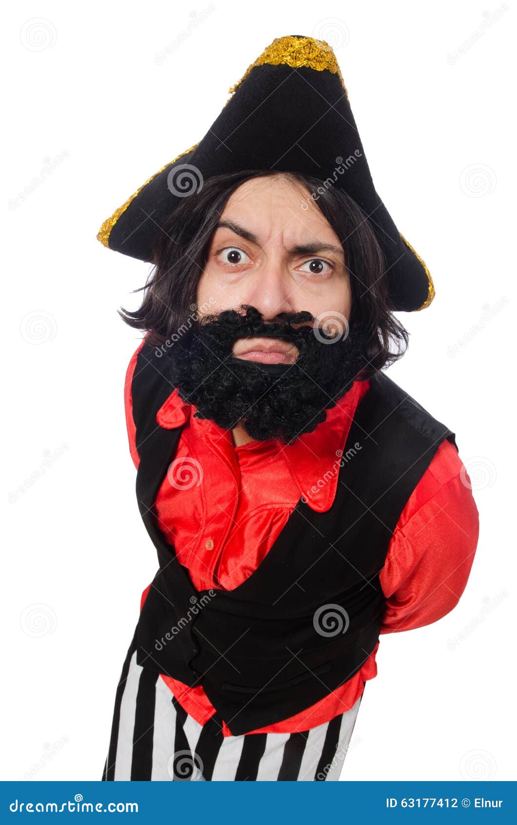 The Funny Pirate Isolated on the White Stock Photo - Image of brigand ...
