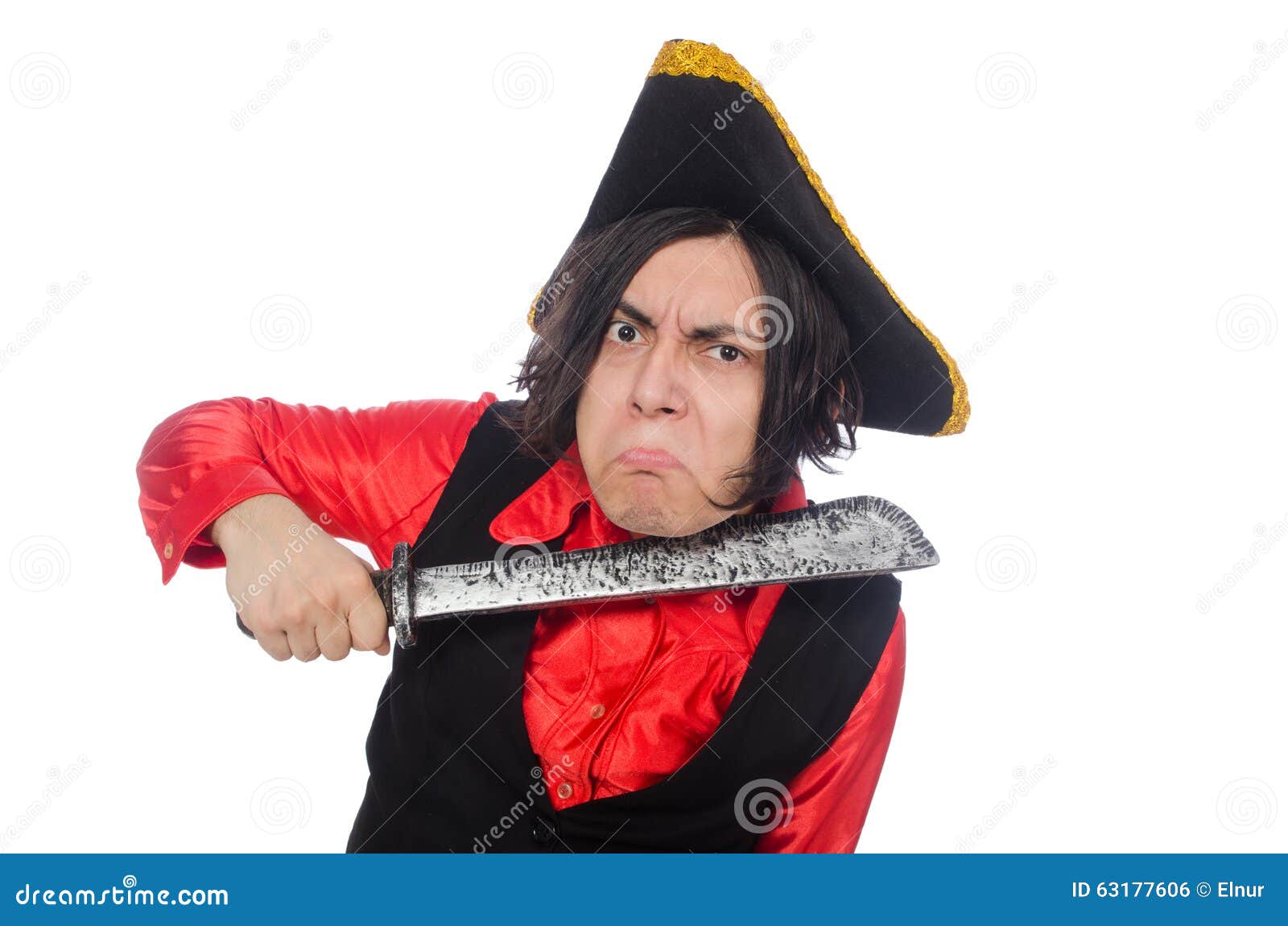 The Funny Pirate Isolated on the White Stock Photo - Image of brave ...