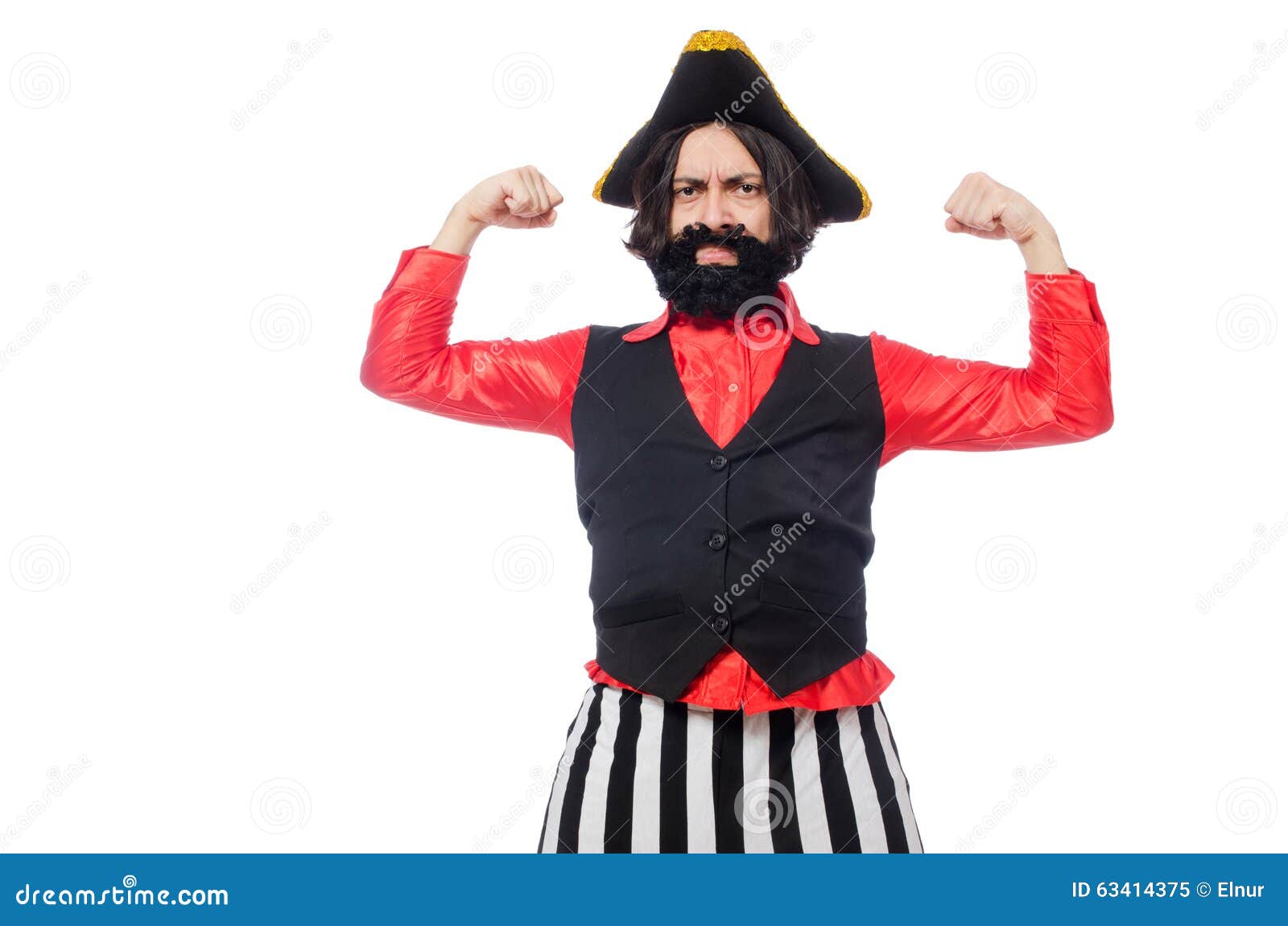 The Funny Pirate Isolated on the White Stock Image - Image of male ...