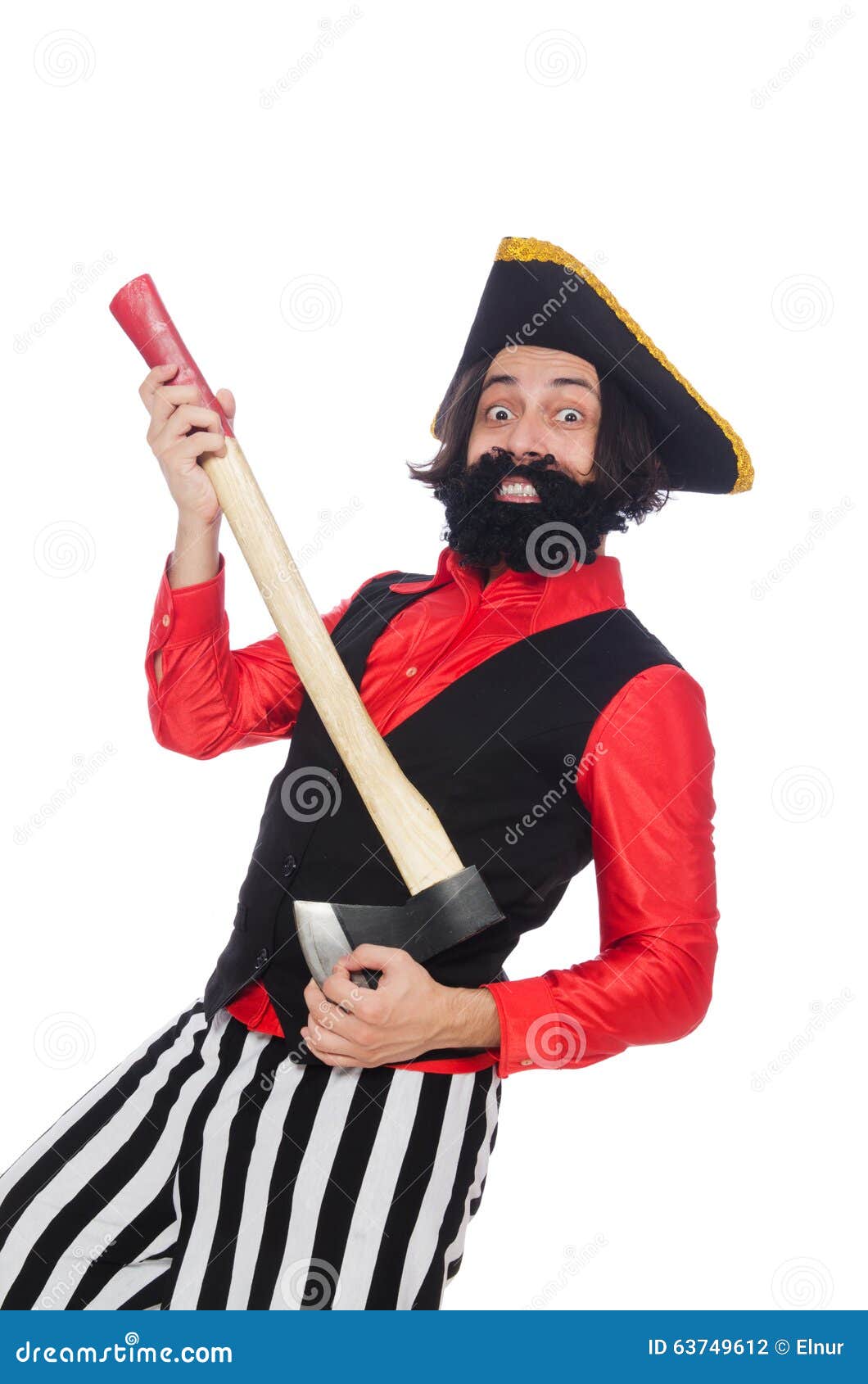 The Funny Pirate Isolated on the White Stock Photo - Image of hatchet ...