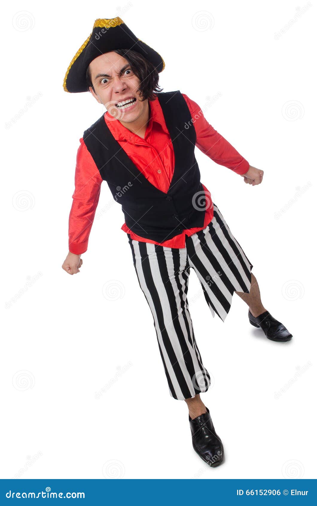 The Funny Pirate Isolated on the White Stock Photo - Image of ...