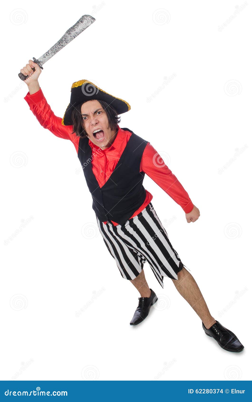 The Funny Pirate on the White Stock Photo - Image of funny, aggressive ...