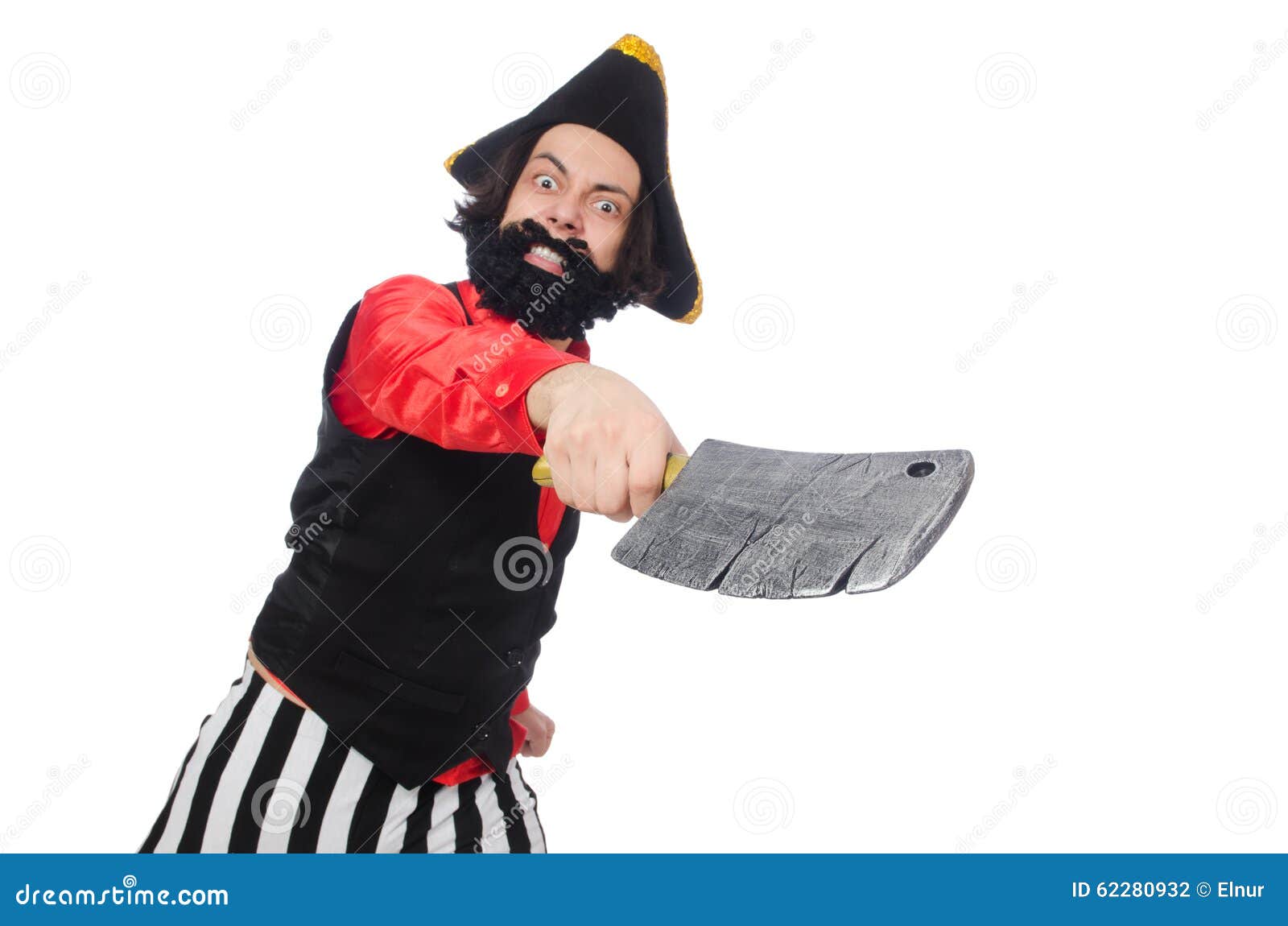 The Funny Pirate on the White Stock Photo - Image of brave, beard: 62280932
